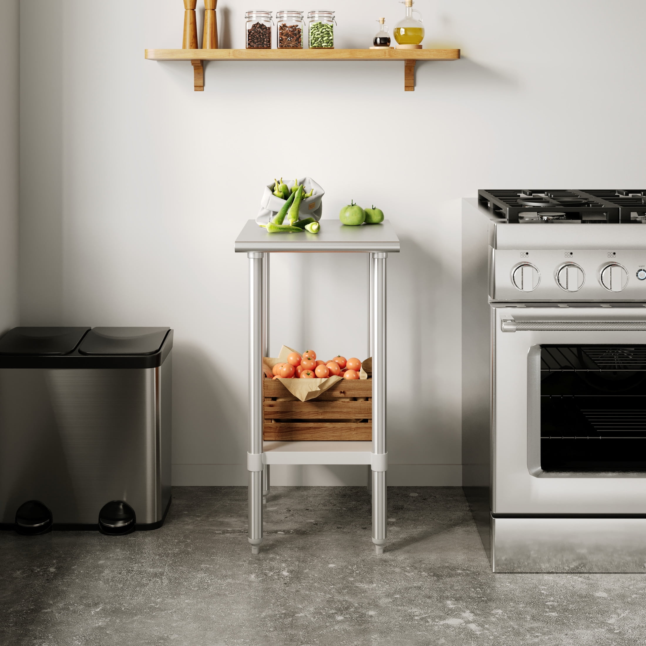 Flash Furniture 24x18 Portable Prep and Work Table with NSF Certified ...