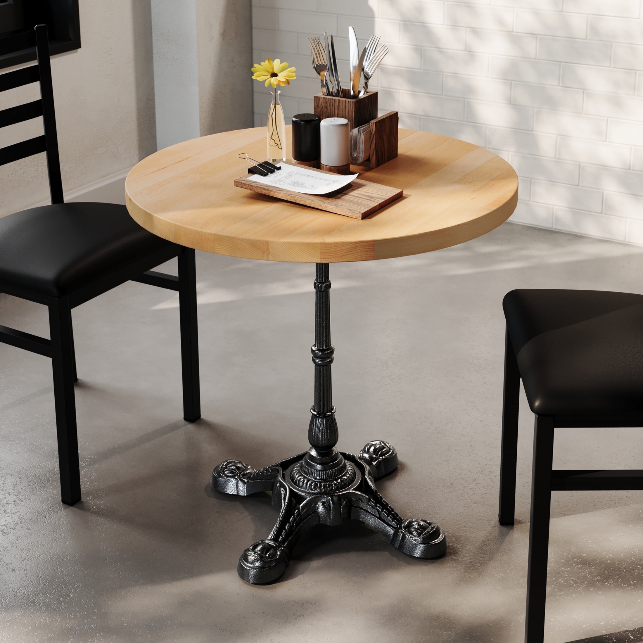 Flash Furniture 30" Round Solid Wood Commercial Indoor Tabletop in ...