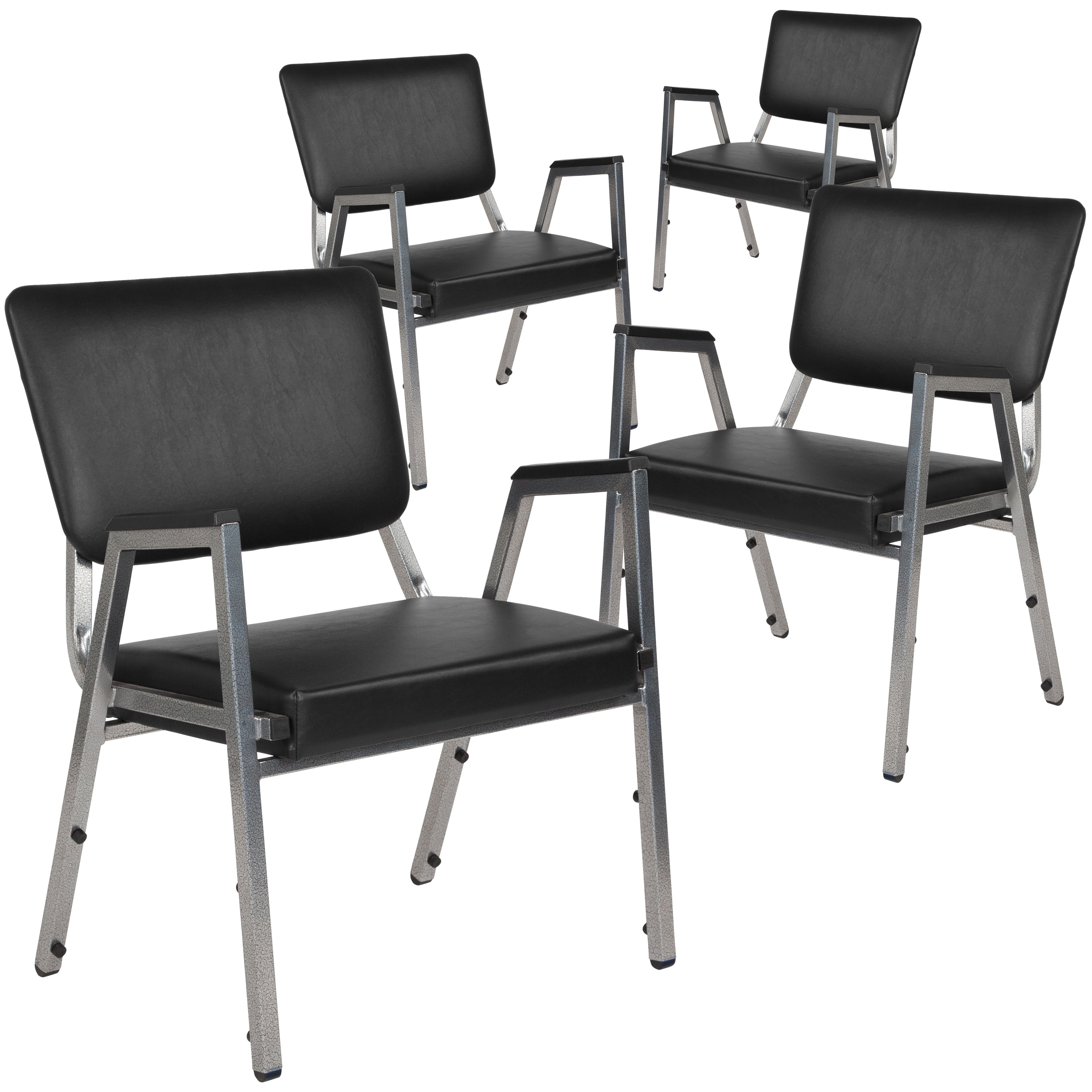 Flash Furniture 4 Pack HERCULES Series 1000 lb. Rated Black ...