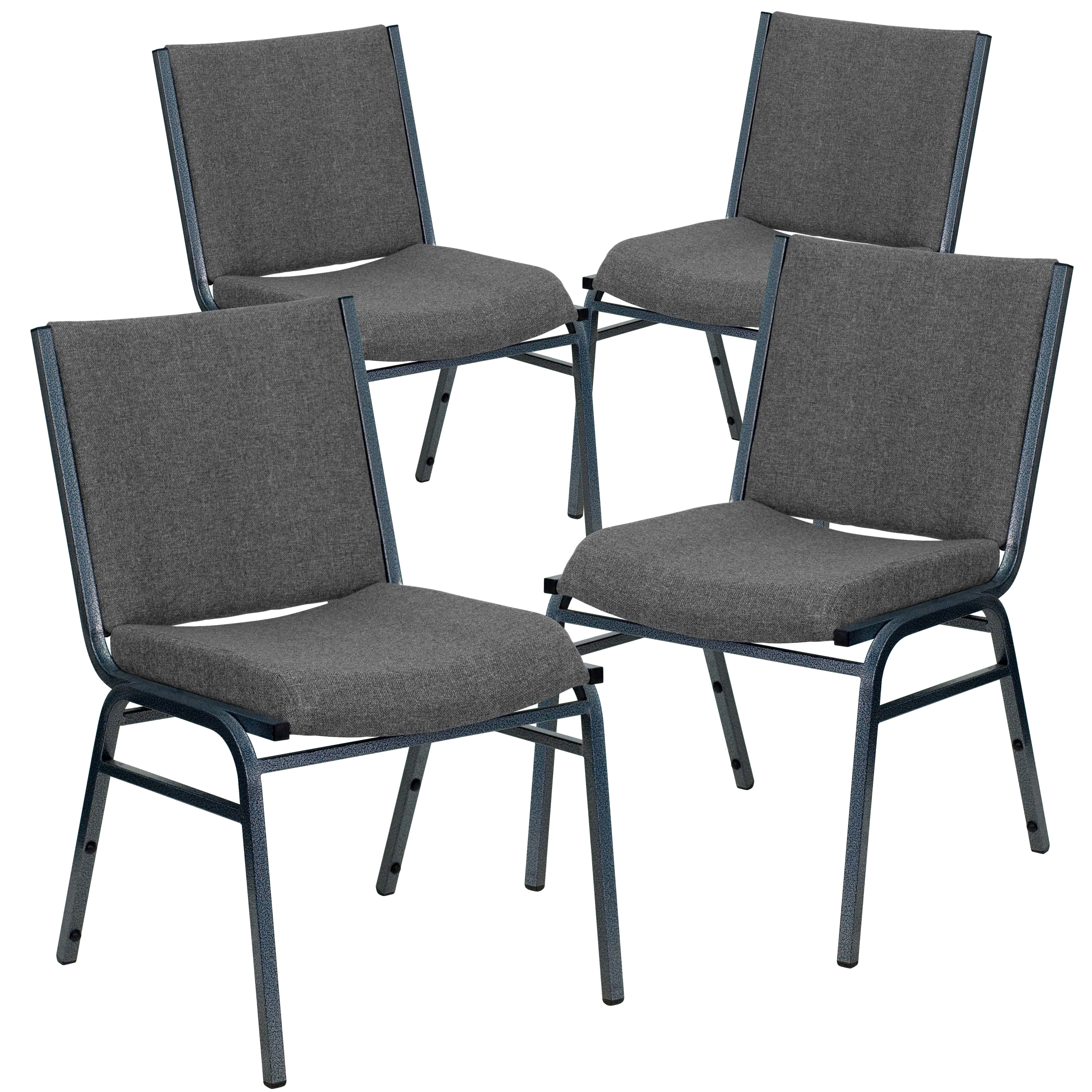 Flash Furniture 4 Pack HERCULES Series Heavy Duty Gray Fabric Stack ...