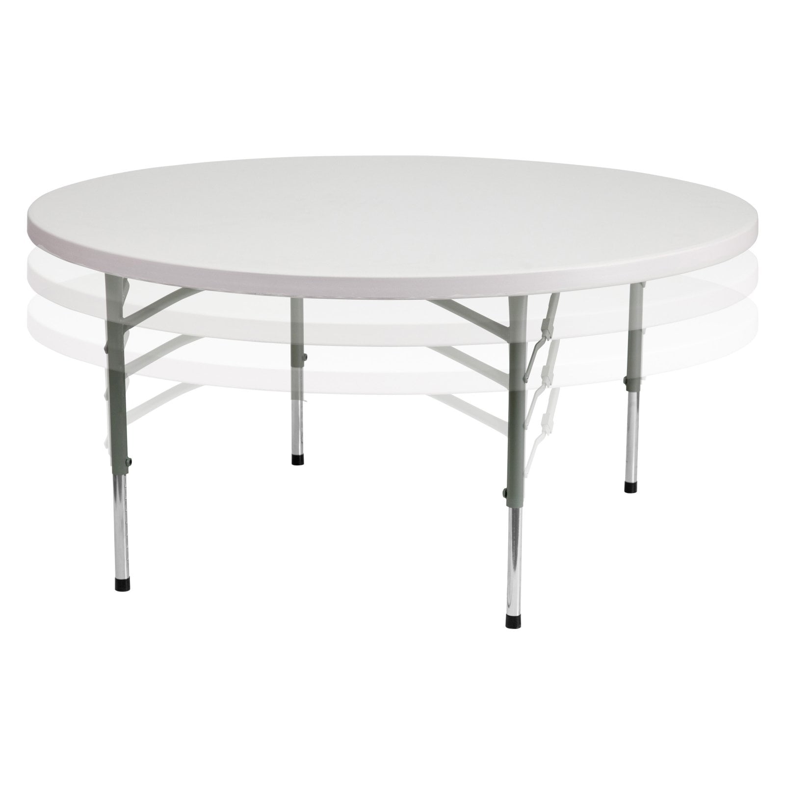 Flash Furniture 5-Foot Round Height Adjustable Granite White Plastic ...