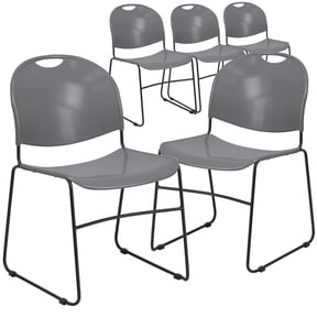 Flash Furniture HERCULES Series 5 Pack 880 lb. Capacity Gray Plastic ...