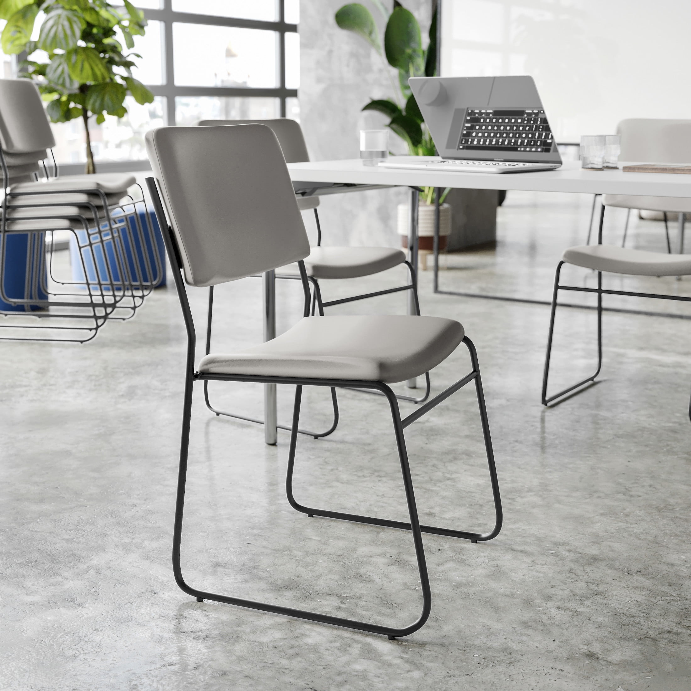 Flash Furniture 500 lb. Capacity High Density Vinyl Stacking Chair with ...