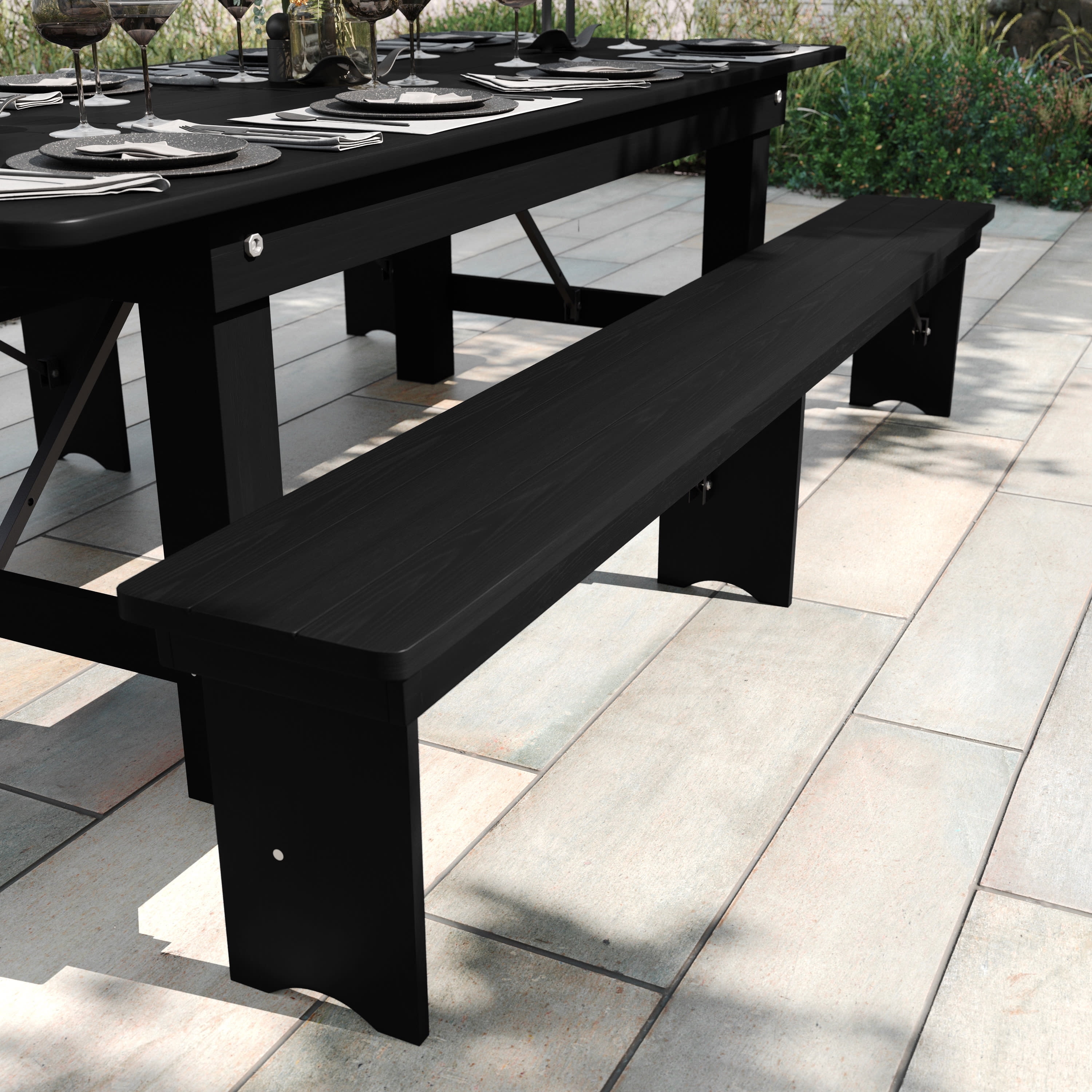 Flash Furniture 8' x 12'' Black Wash Commercial Antique Solid Pine ...