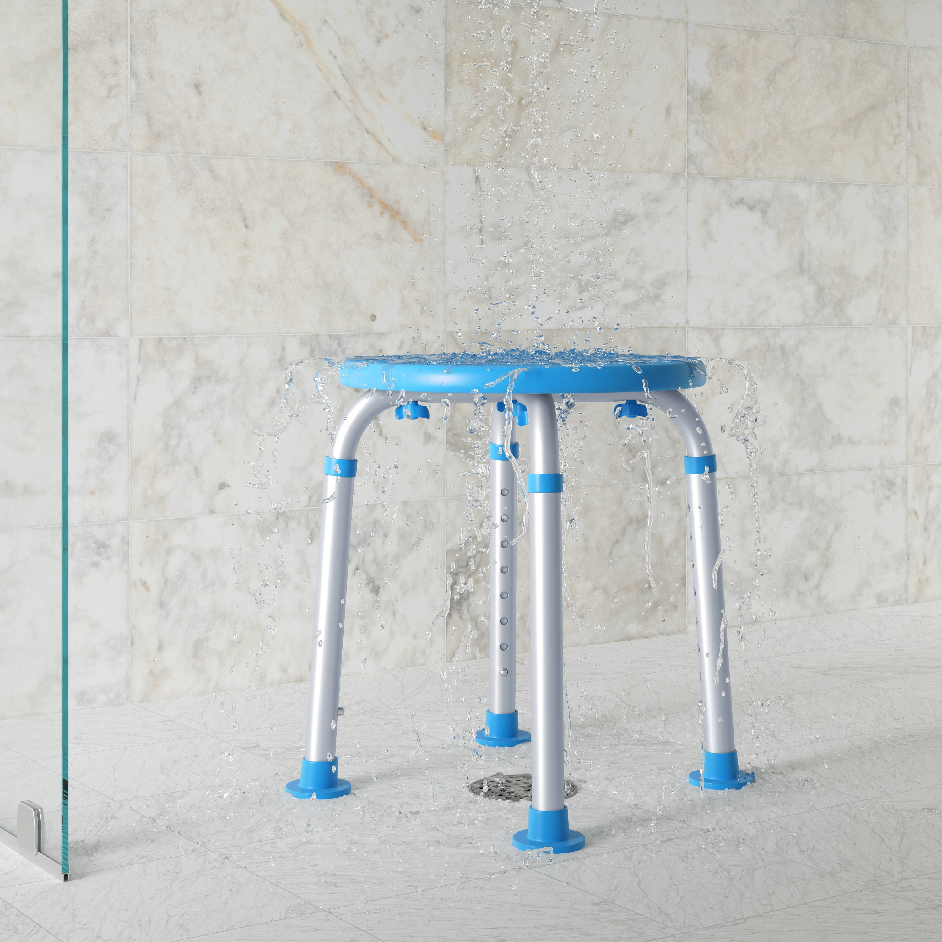 Flash Furniture HERCULES Adjustable Bath & Shower Stool Blue ...