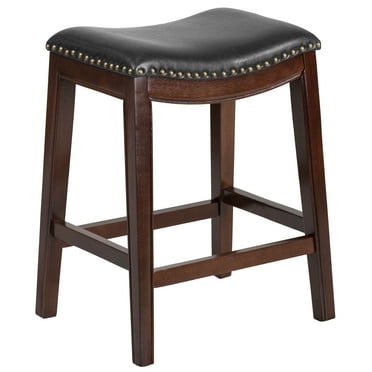 Flash Furniture 29'' High Backless Light Cherry Wood Barstool with ...