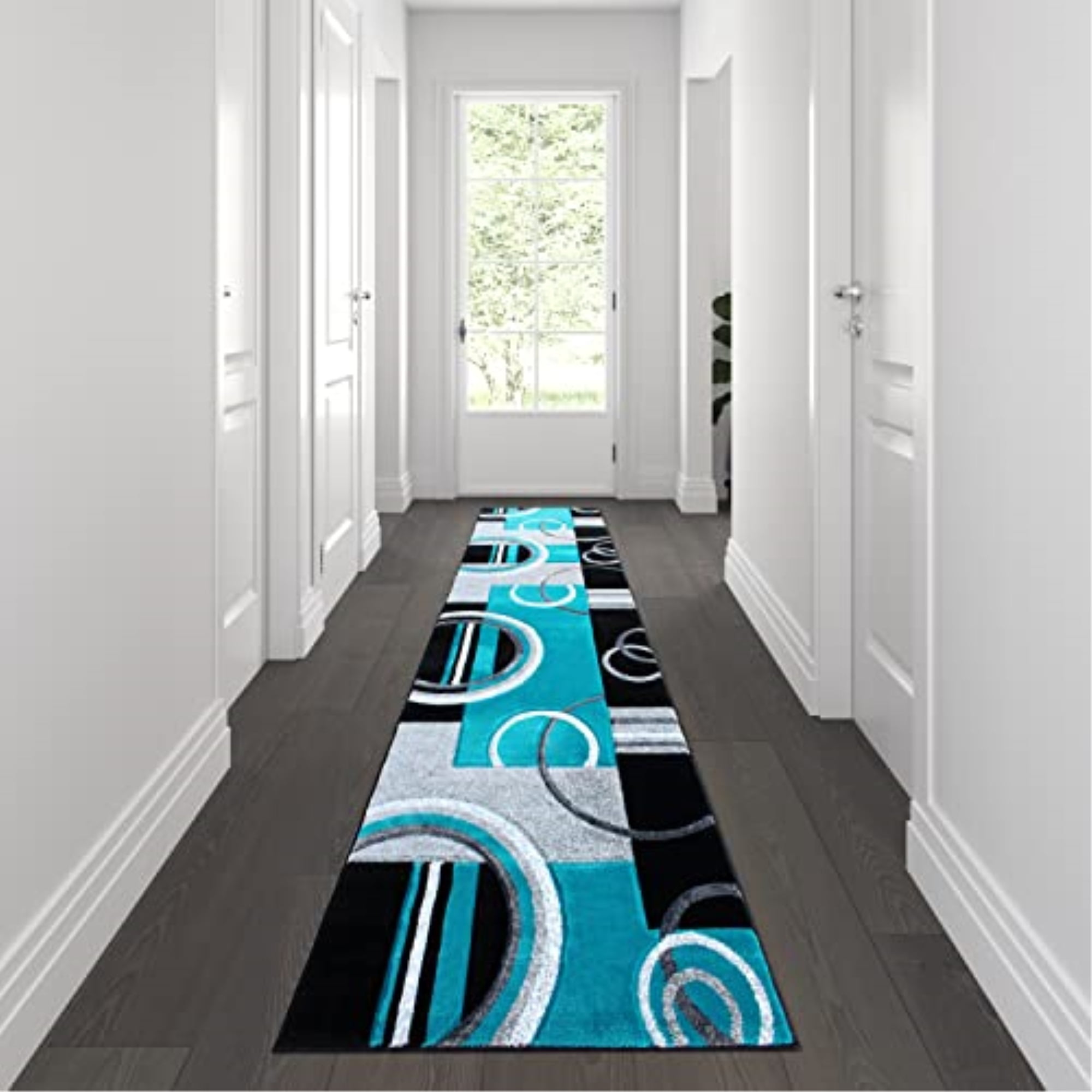 Flash Furniture Audra Rectangular Contemporary Black, Grey, Turquoise ...