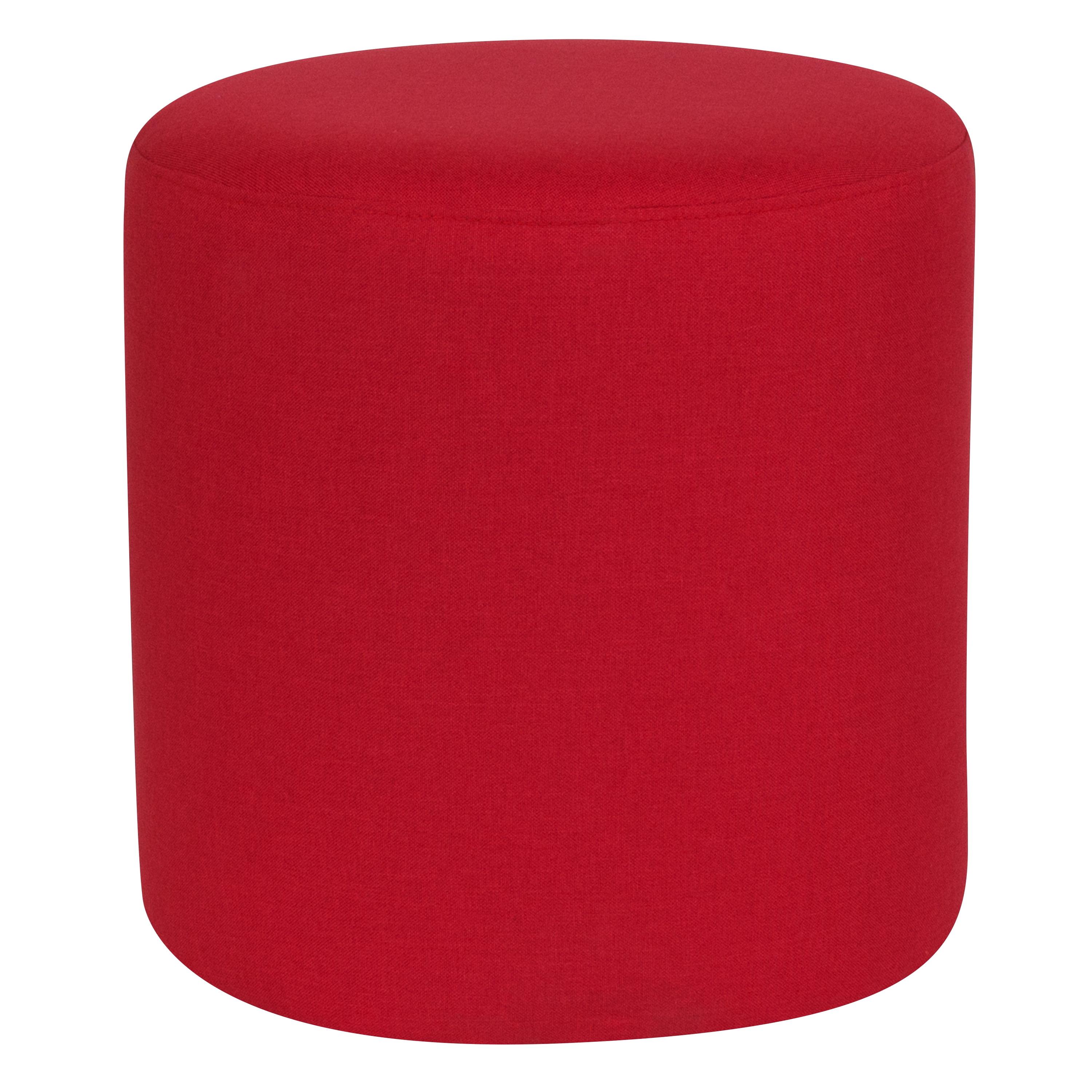 Flash Furniture Barrington Upholstered Round Ottoman Pouf in Red Fabric ...