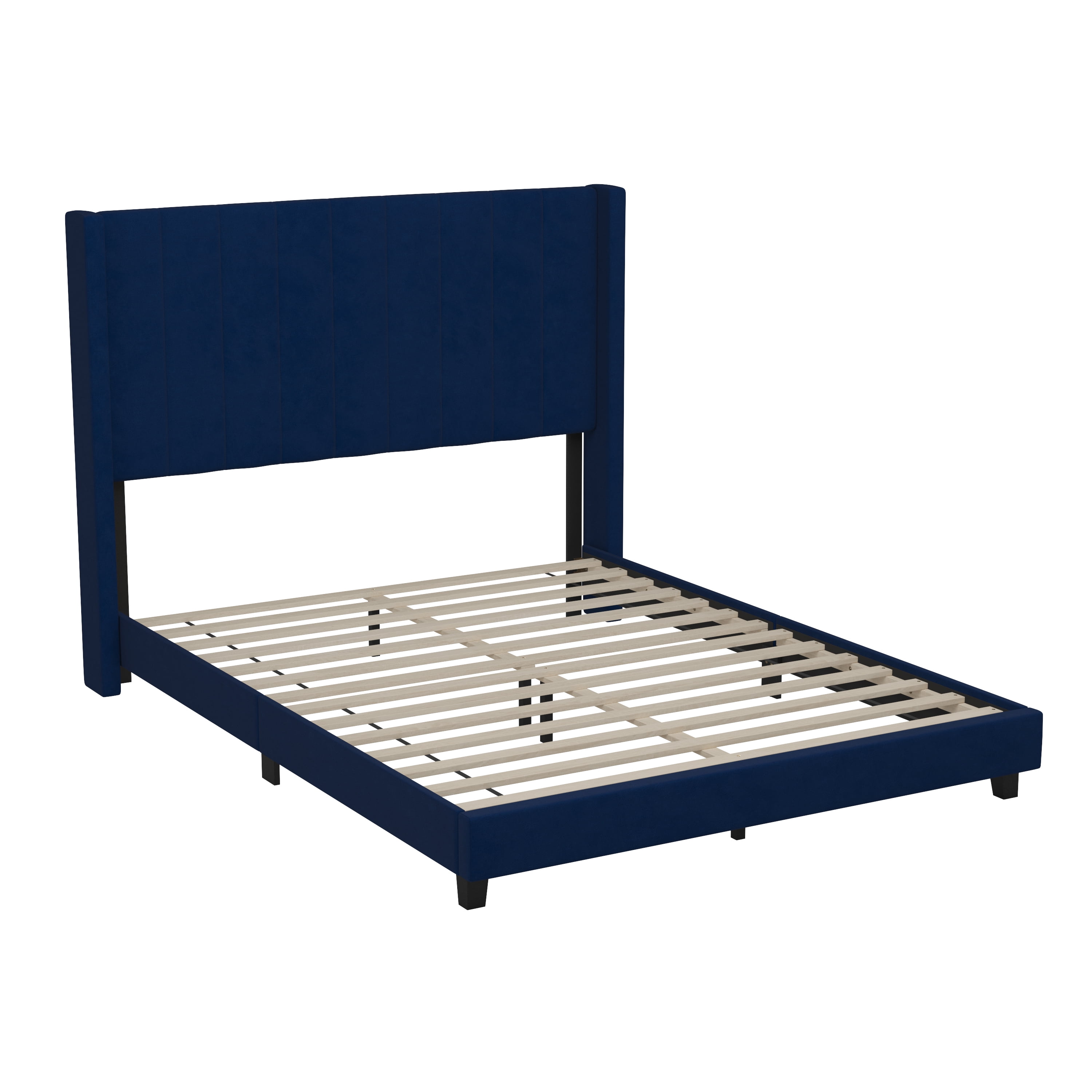 Flash Furniture Bianca Navy Velvet Queen Platform Bed - Walmart.com
