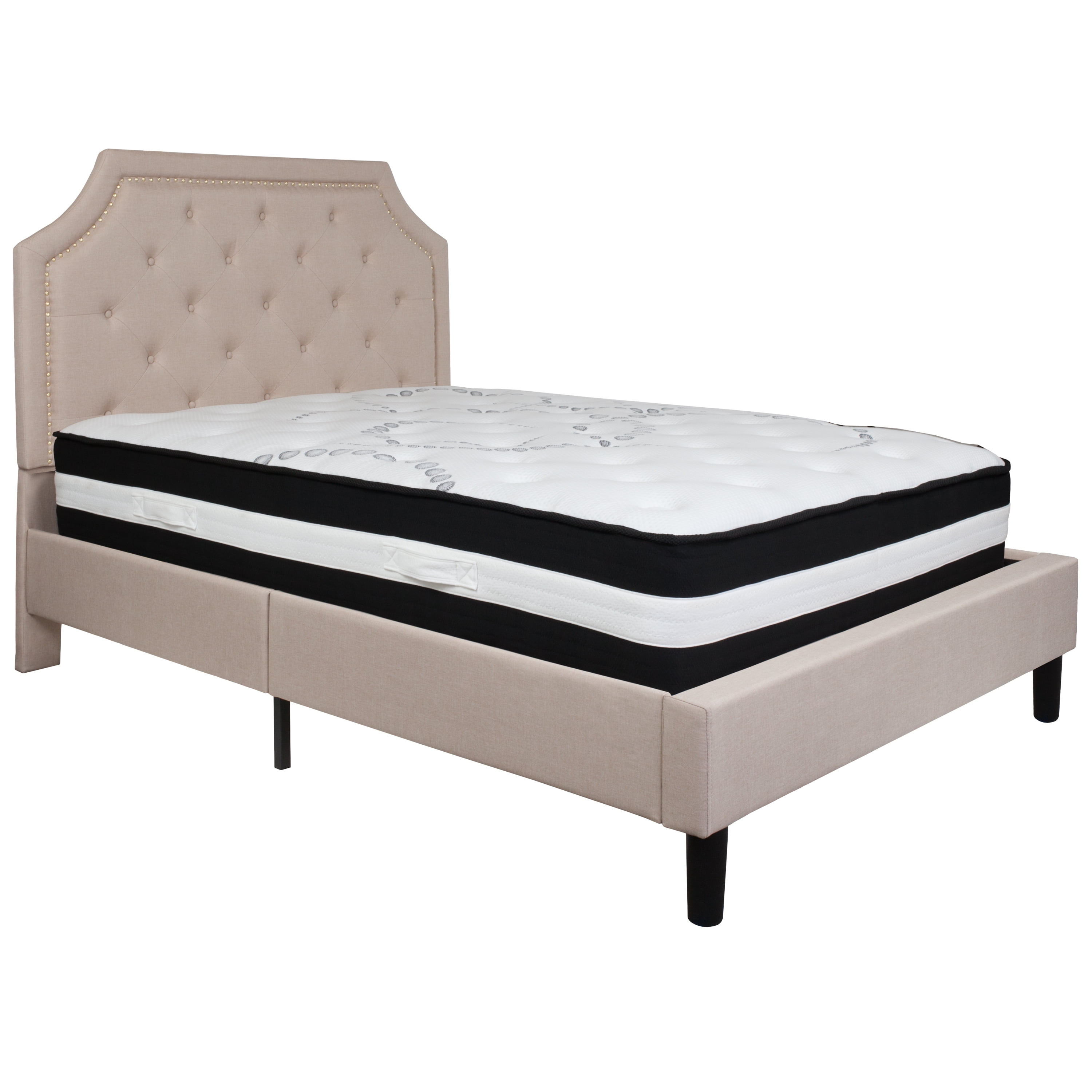 Flash Furniture Brighton Full Size Tufted Upholstered Platform Bed in ...