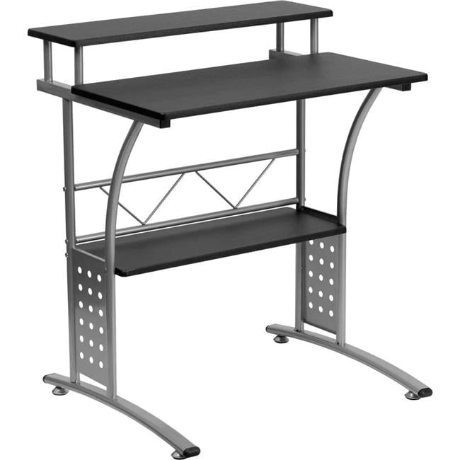 Flash Furniture Clifton Computer Desk with Top & Lower Storage Shelves ...