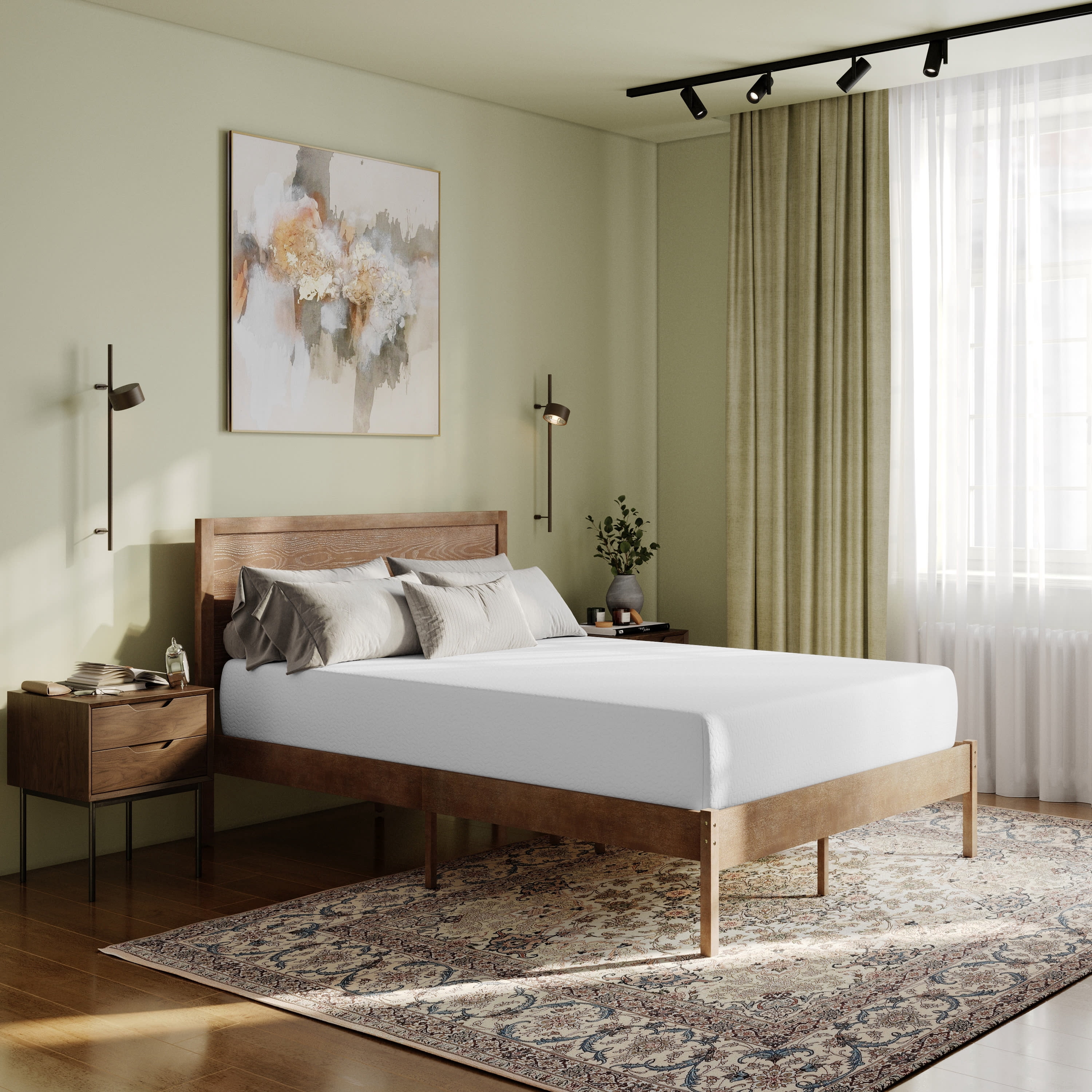 Flash Furniture Cloud 10" Green Tea Cooling Gel Memory Foam Mattress ...