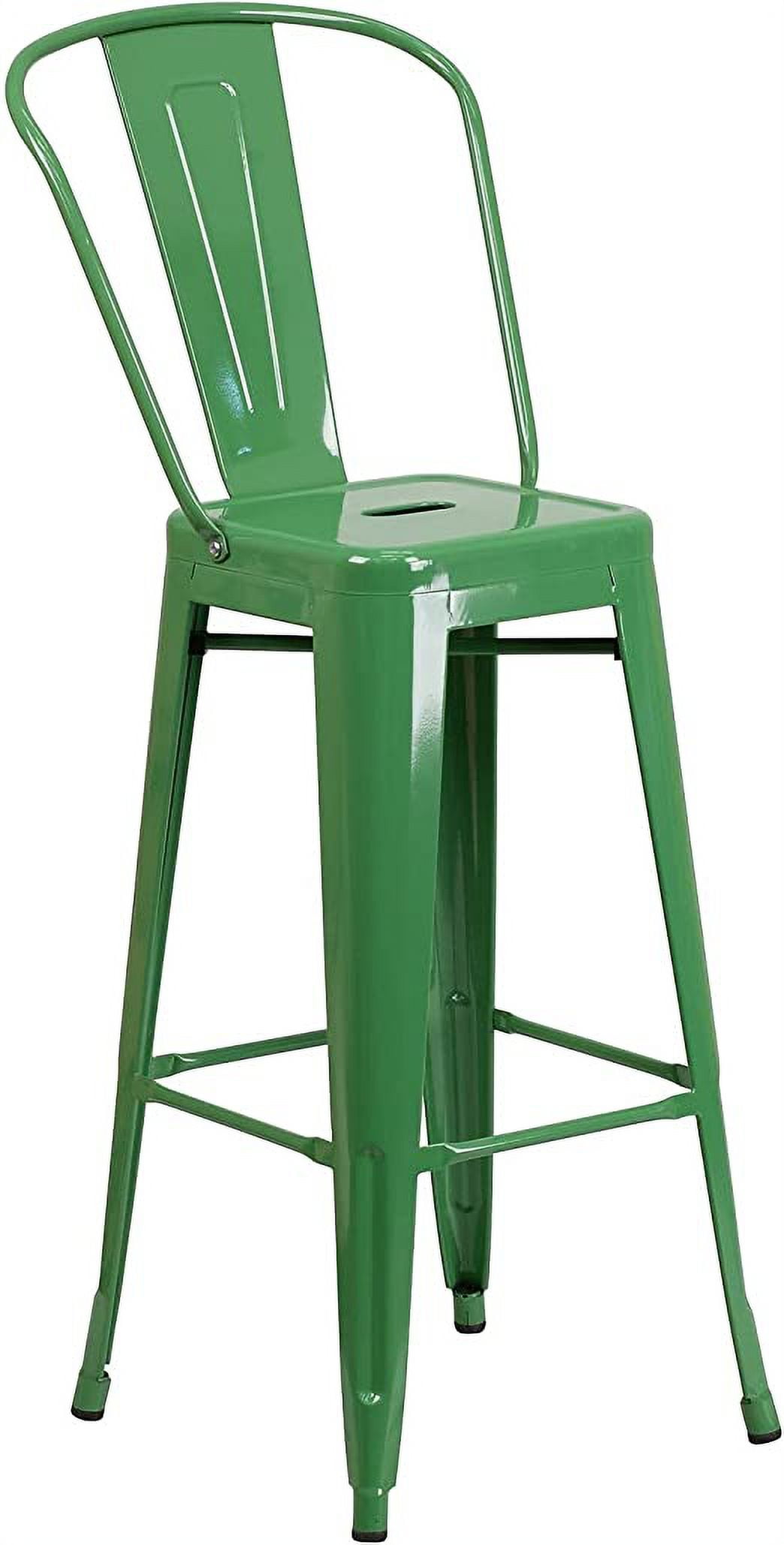 Flash Furniture Commercial Grade 30" High Green Metal Indoor-Outdoor ...