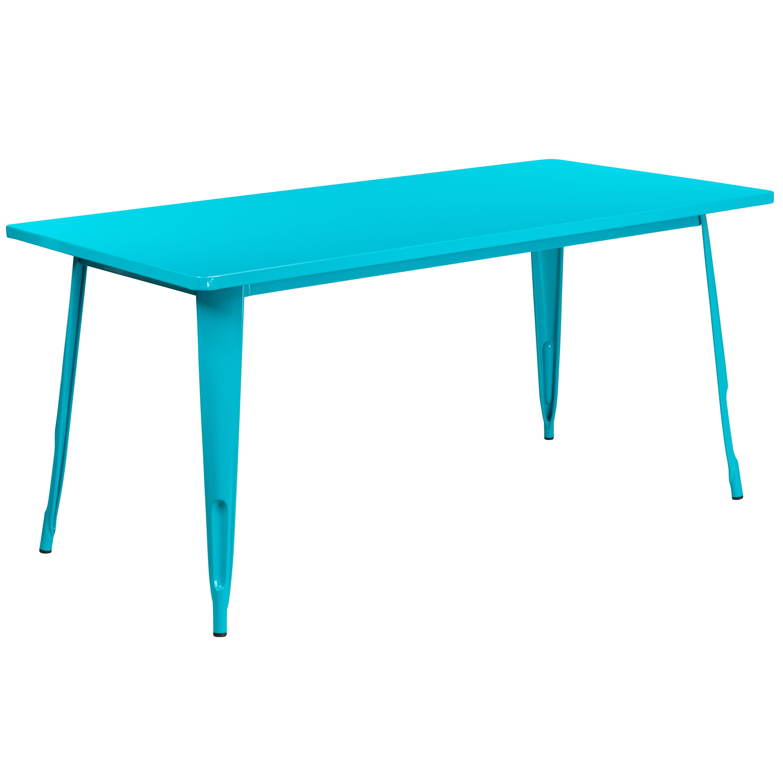 Flash Furniture Commercial Grade 31.5" x 63" Rectangular Crystal Teal ...