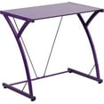 Computer Desk with Tempered Purple Glass - Walmart.com