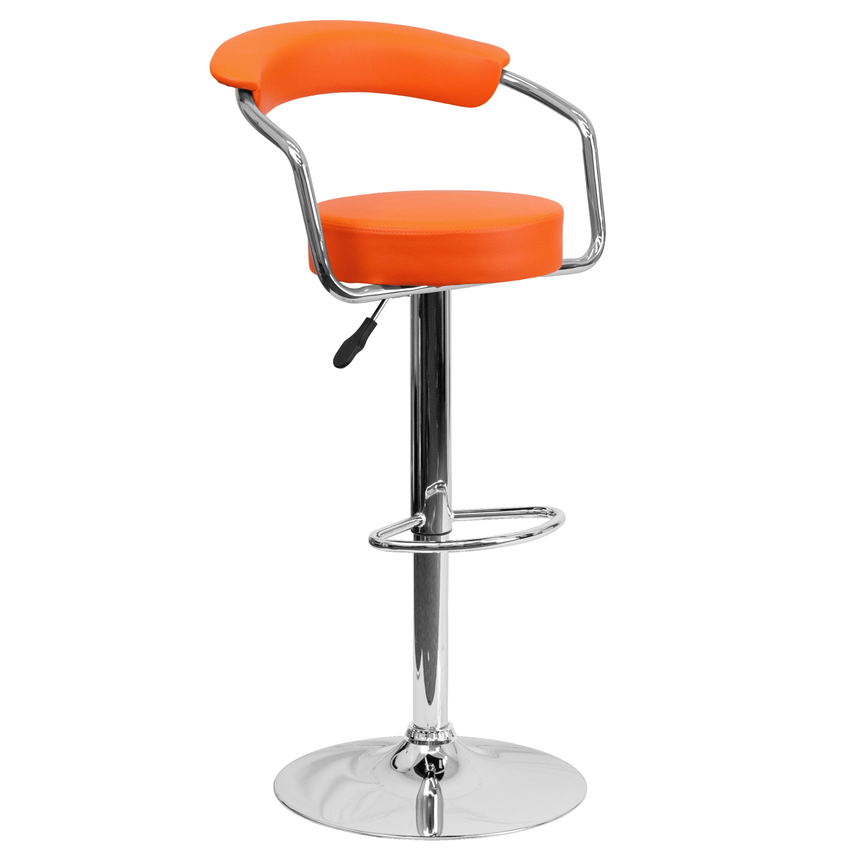 Flash Furniture Cruz Contemporary Orange Vinyl Adjustable Height ...