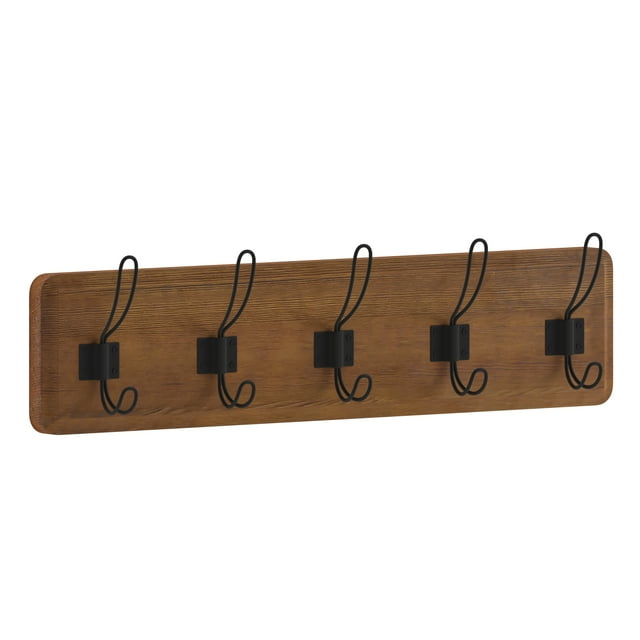 Flash Furniture Daly Wall Mounted 24 Inch Classic Brown Solid Pine Wood ...