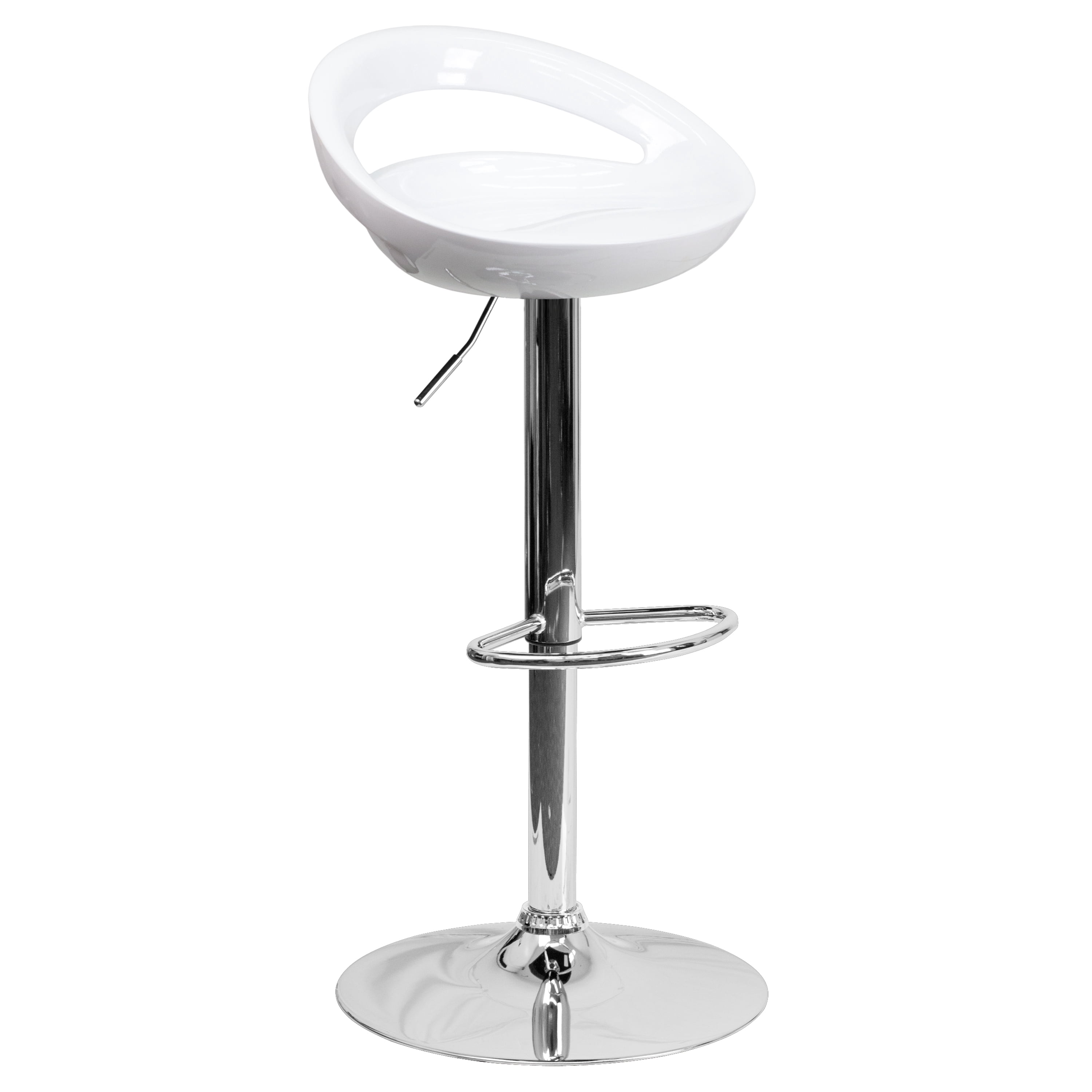 Flash Furniture Dash Contemporary White Plastic Adjustable Height ...