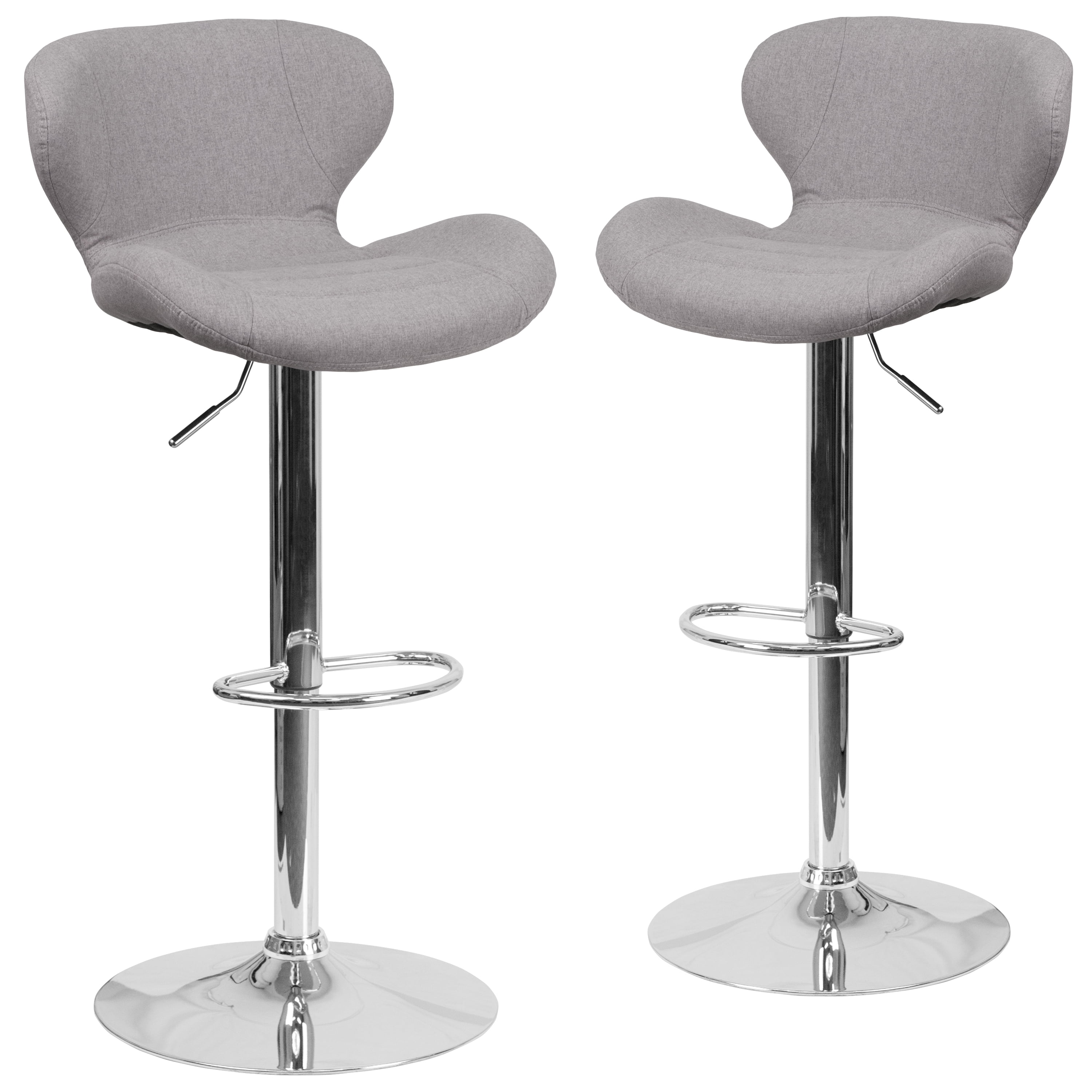 Flash Furniture Denville 2 Pack Contemporary Gray Fabric Adjustable ...