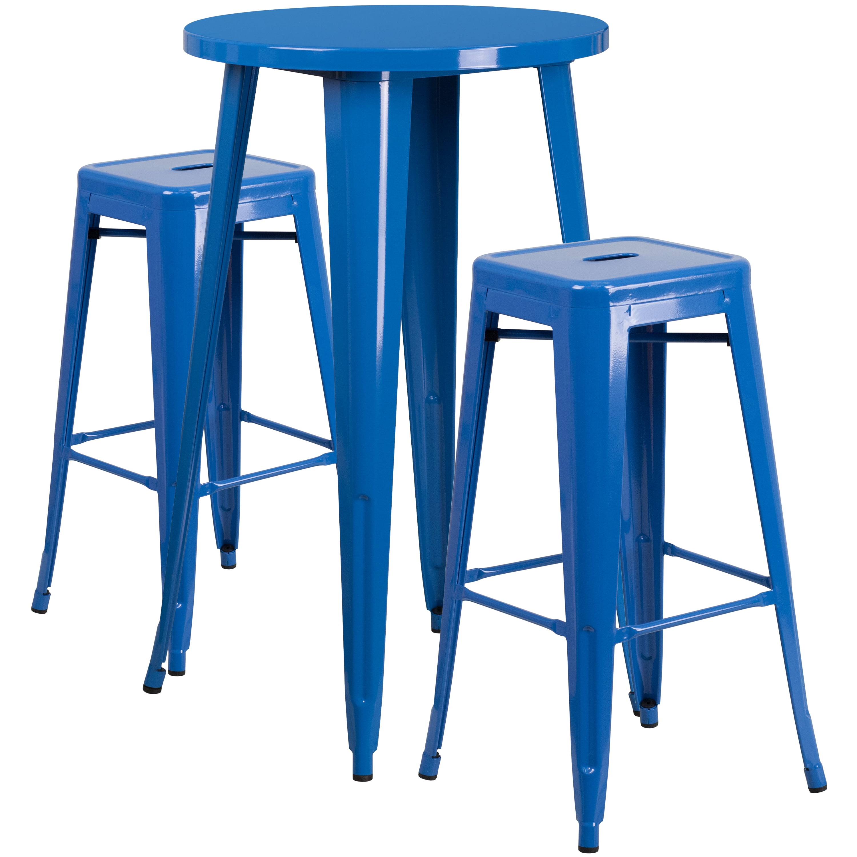 Flash Furniture Douglas Commercial Grade 24" Round Blue Metal Indoor ...