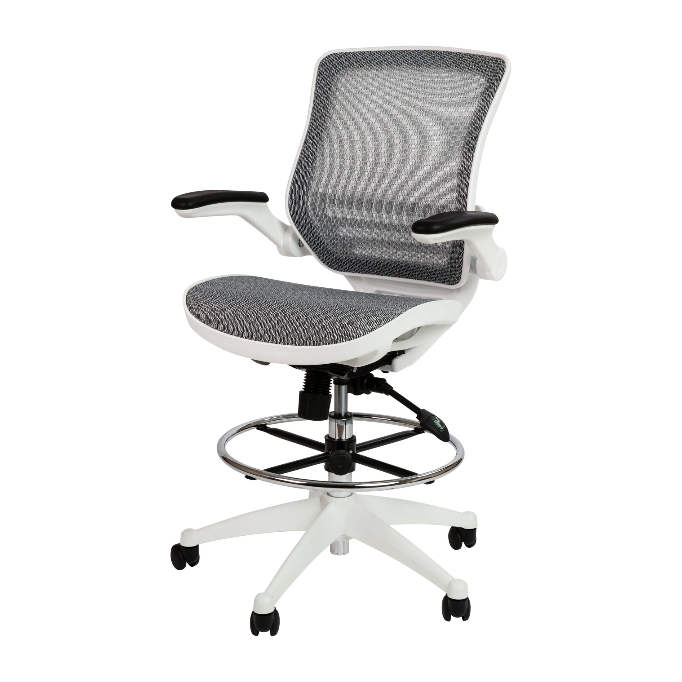 Flash Furniture Waylon Mid-Back Transparent Gray Mesh Drafting Chair ...