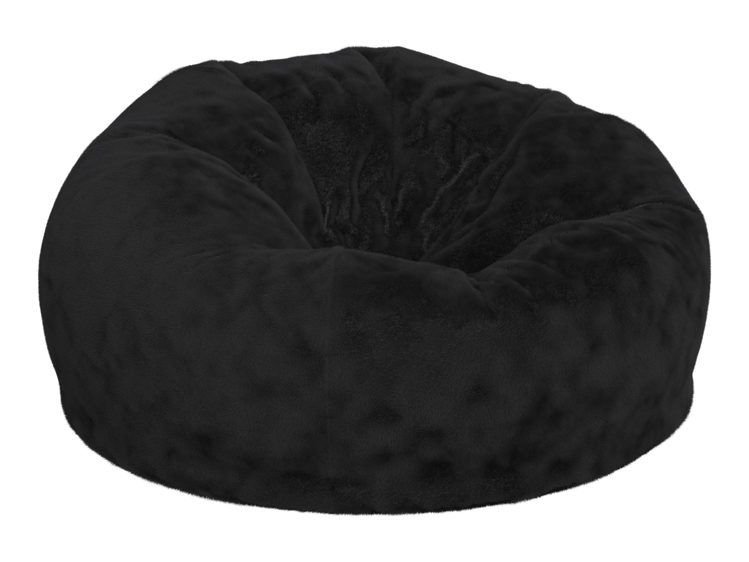 Flash Furniture Duncan - Bean bag chair - round - cotton twill - black ...