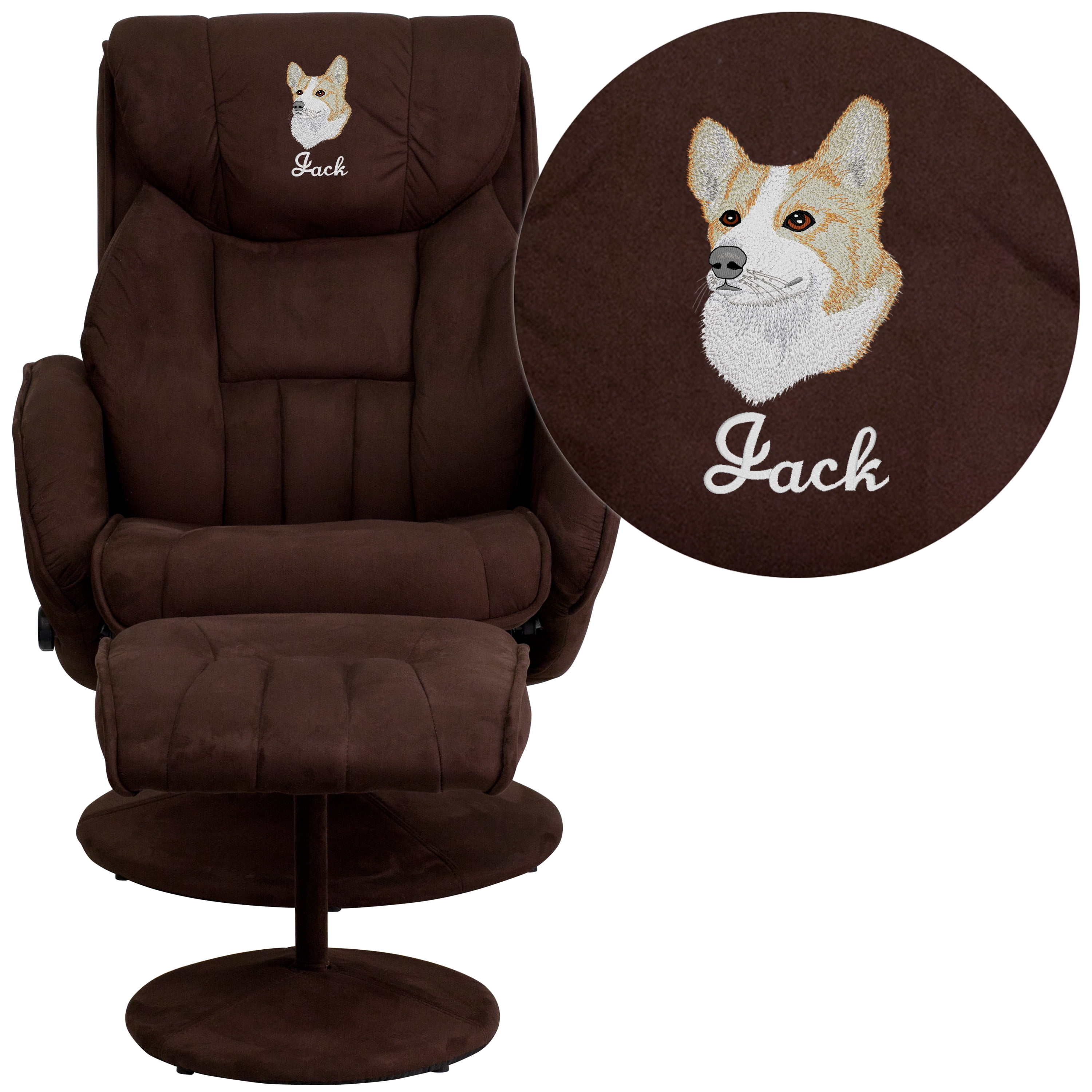 Flash Furniture Embroidered Contemporary Multi-Position Recliner and ...