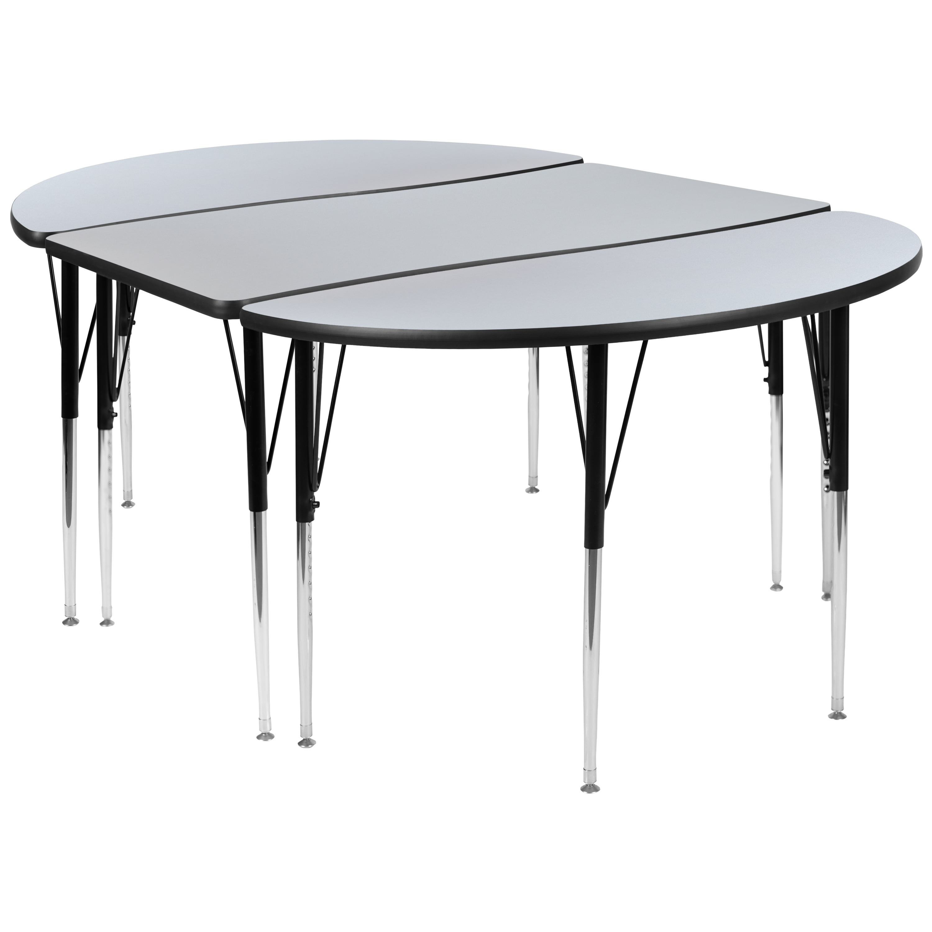 Flash Furniture Emmy 2 Piece 76" Oval Wave Flexible Grey Thermal ...