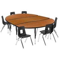 Flash Furniture Emmy Mobile 60" Circle Wave Flexible Laminate Activity ...