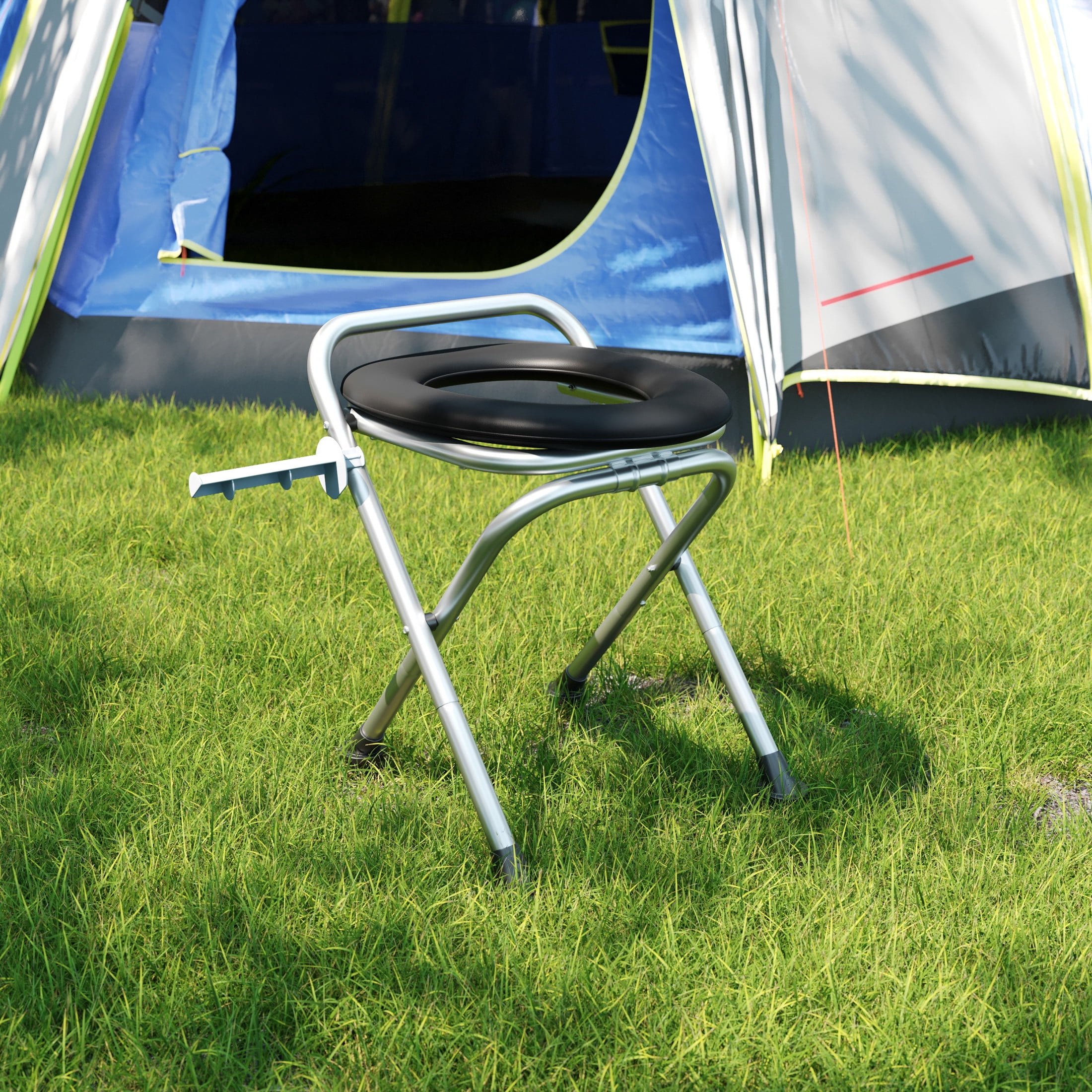 Flash Furniture Folding Travel Toilet with Toilet Tissue Holder ...