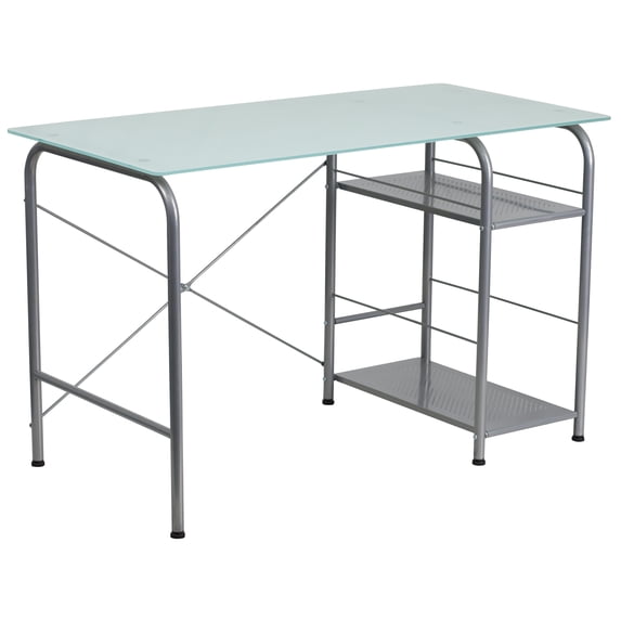 Flash Furniture Glass Computer Desk with Open Storage - Walmart.com