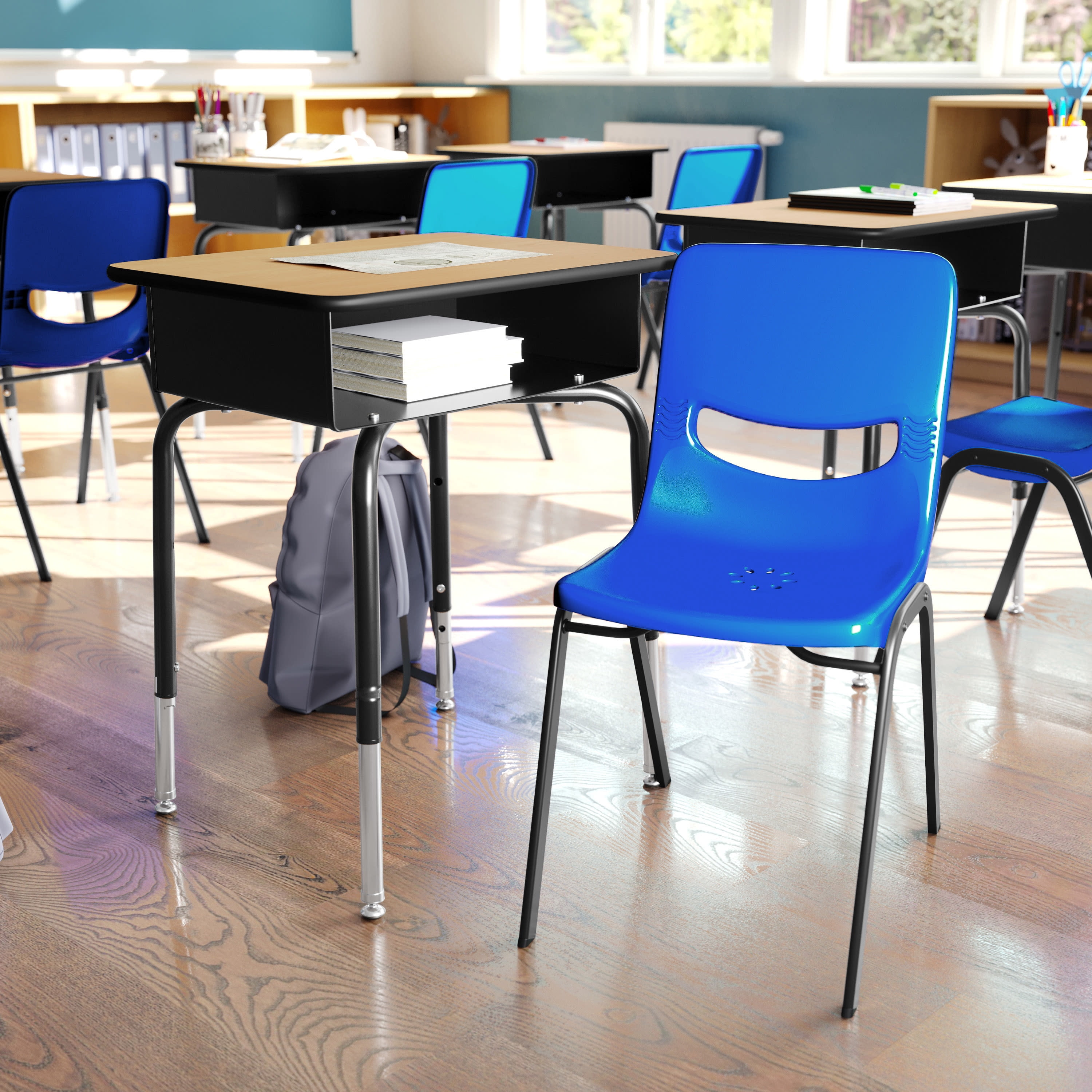 Flash Furniture HERCULES 24"W Student Desk with Classroom Stack Chair ...