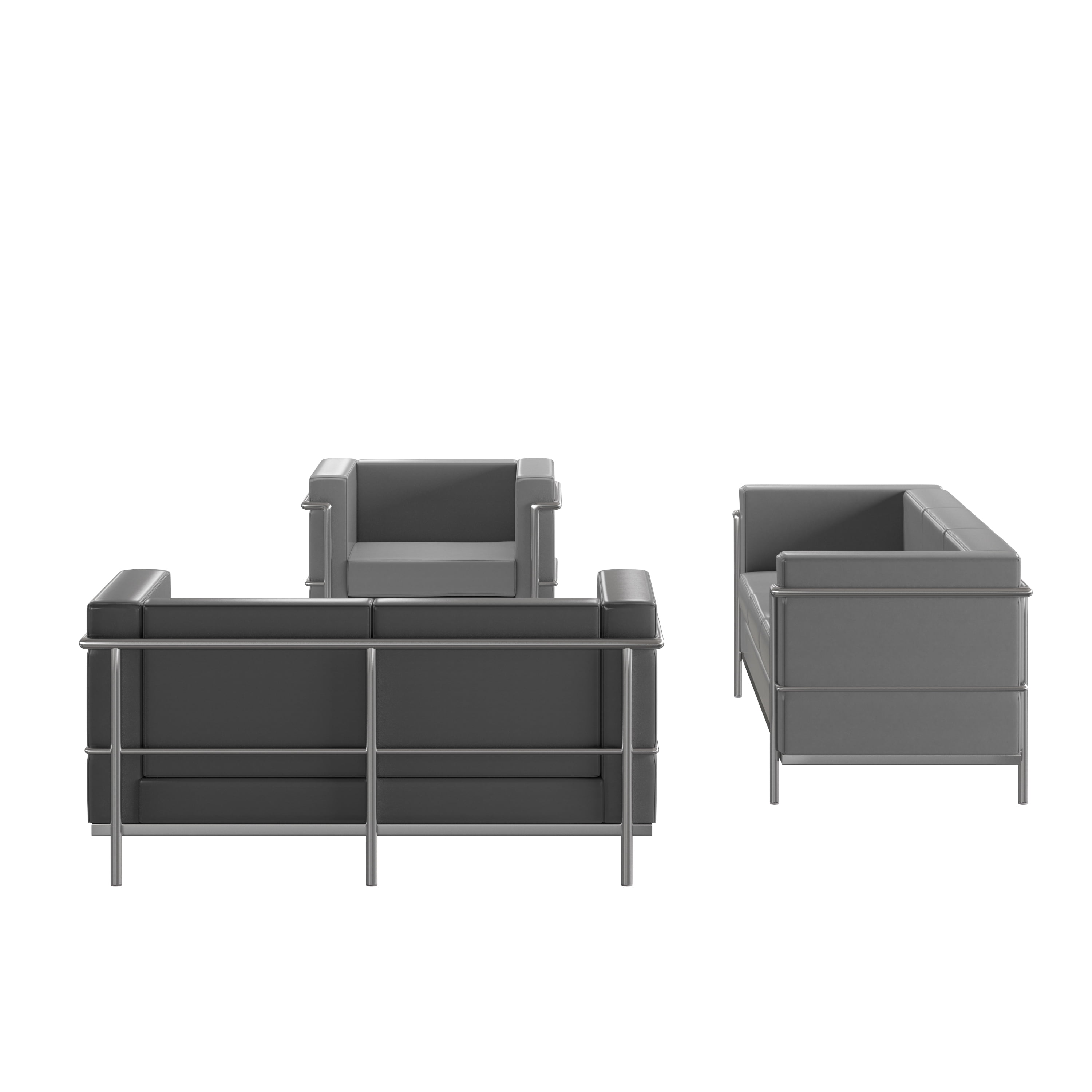 Flash Furniture HERCULES Regal Series Reception Set in Gray LeatherSoft ...