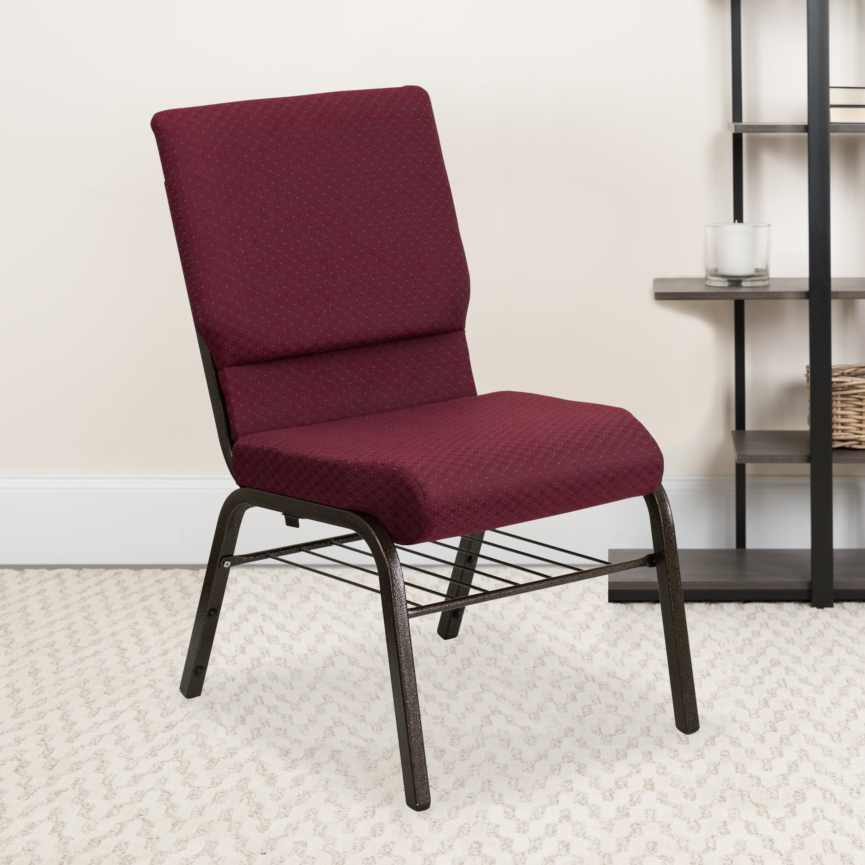 Flash Furniture HERCULES Series 18.5''W Church Chair in Burgundy ...