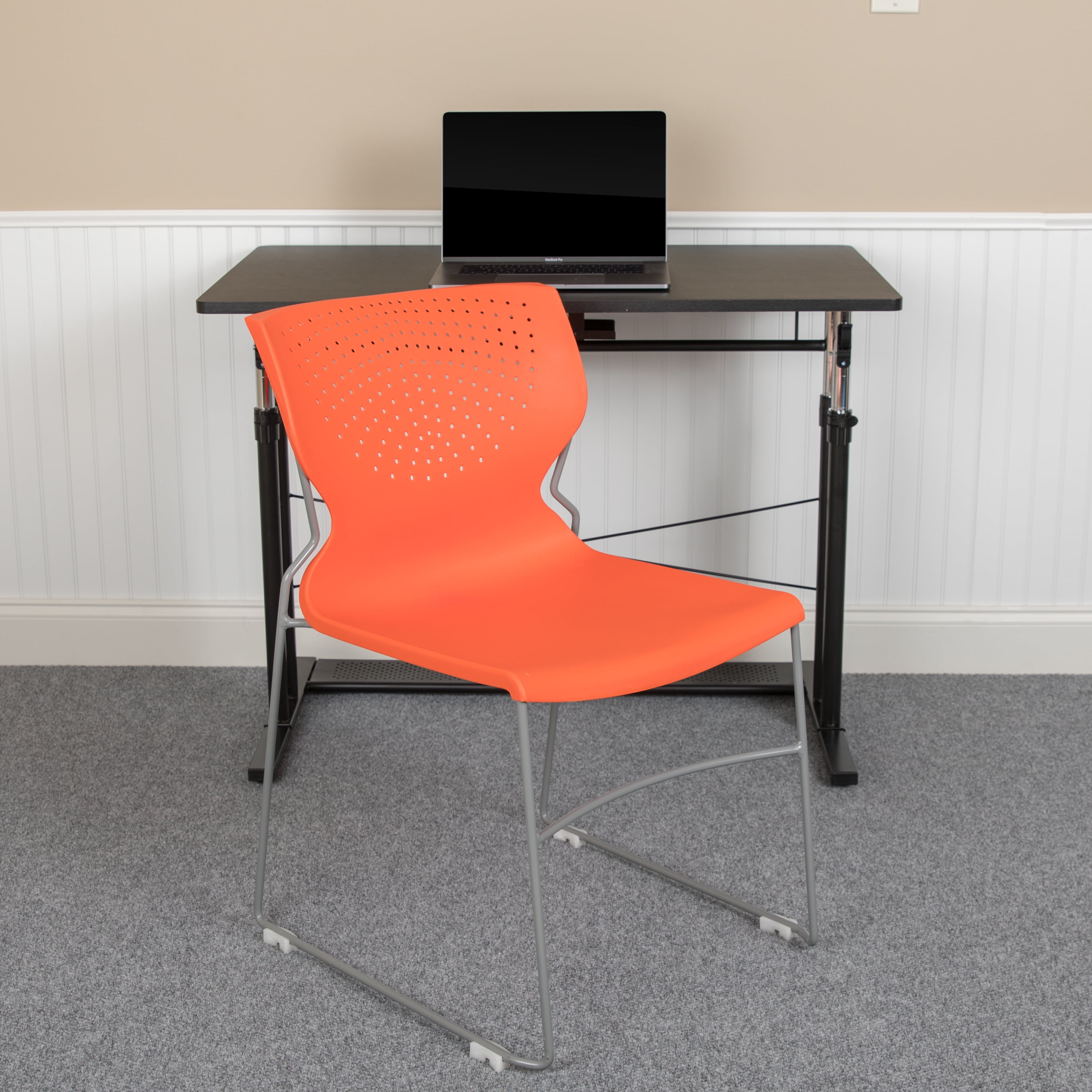 Flash Furniture HERCULES Series 5 Pack Stack Chair - Orange - Walmart.com
