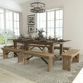Flash Furniture HERCULES Series 8' x 40'' Antique Rustic Folding Farm ...