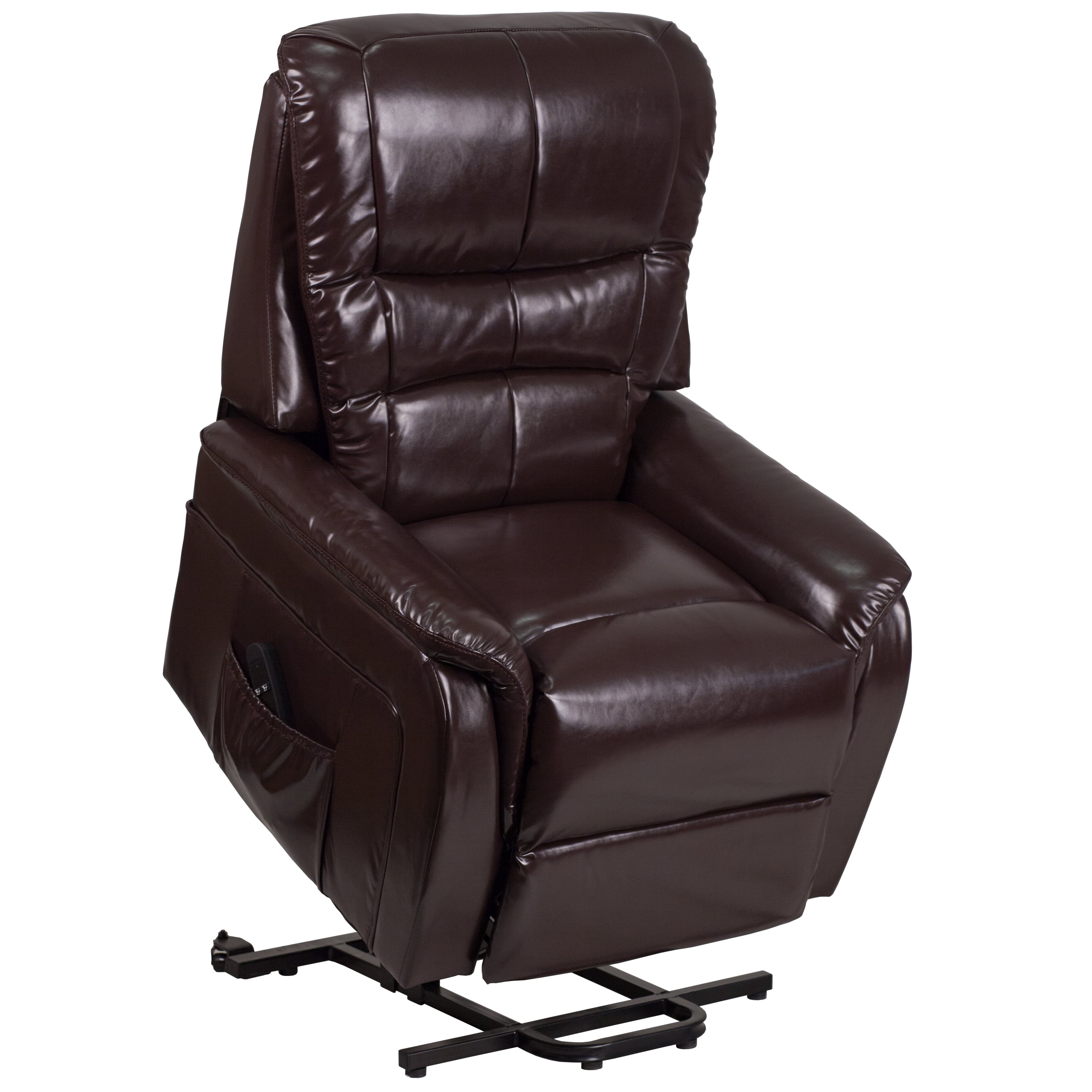 Flash Furniture HERCULES Series Brown LeatherSoft Remote Powered Lift ...