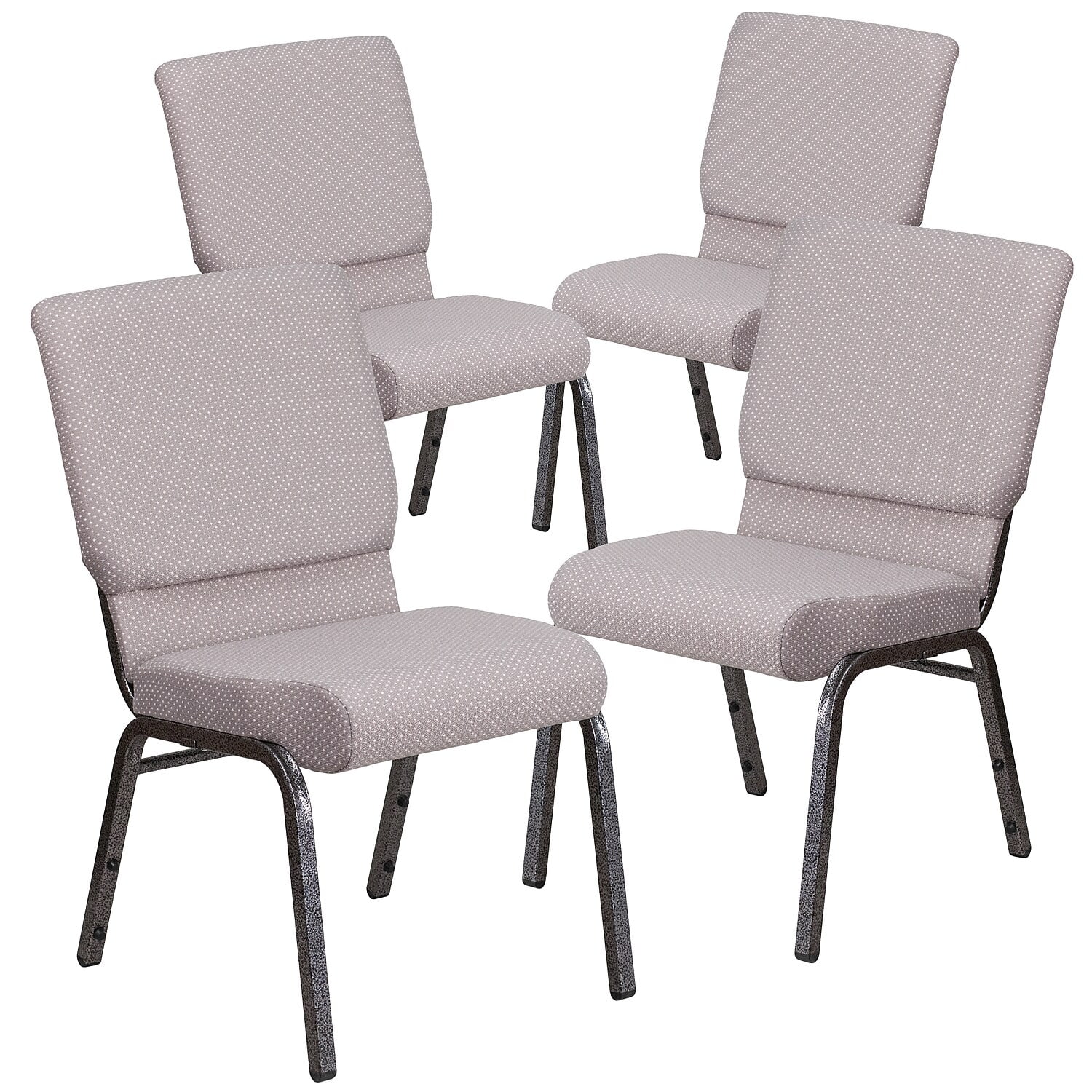 Flash Furniture Stackable Hercules Series, 4 Pack Church Chair, Gray ...