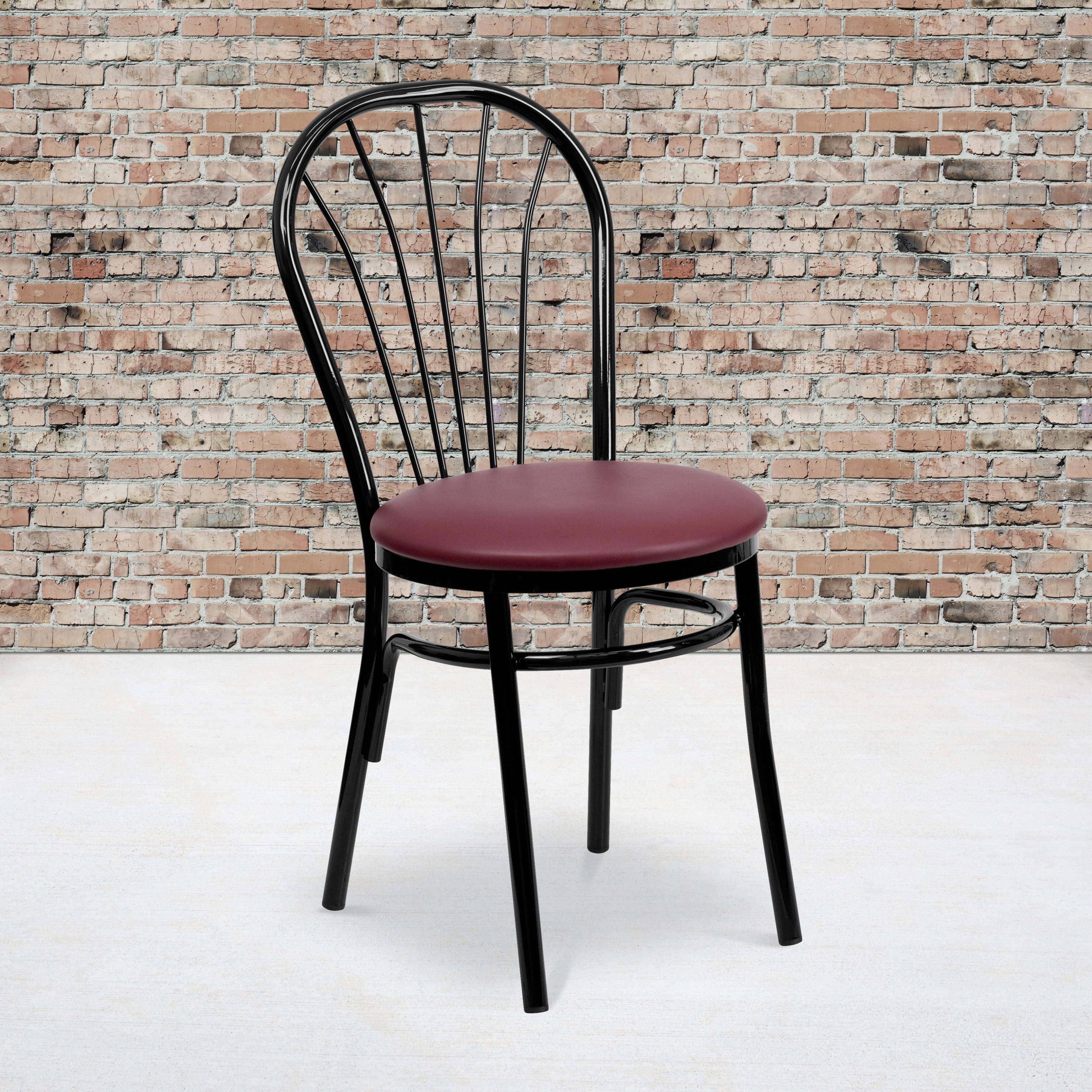 Flash Furniture HERCULES Series Fan Back Metal Chair - Burgundy Vinyl ...