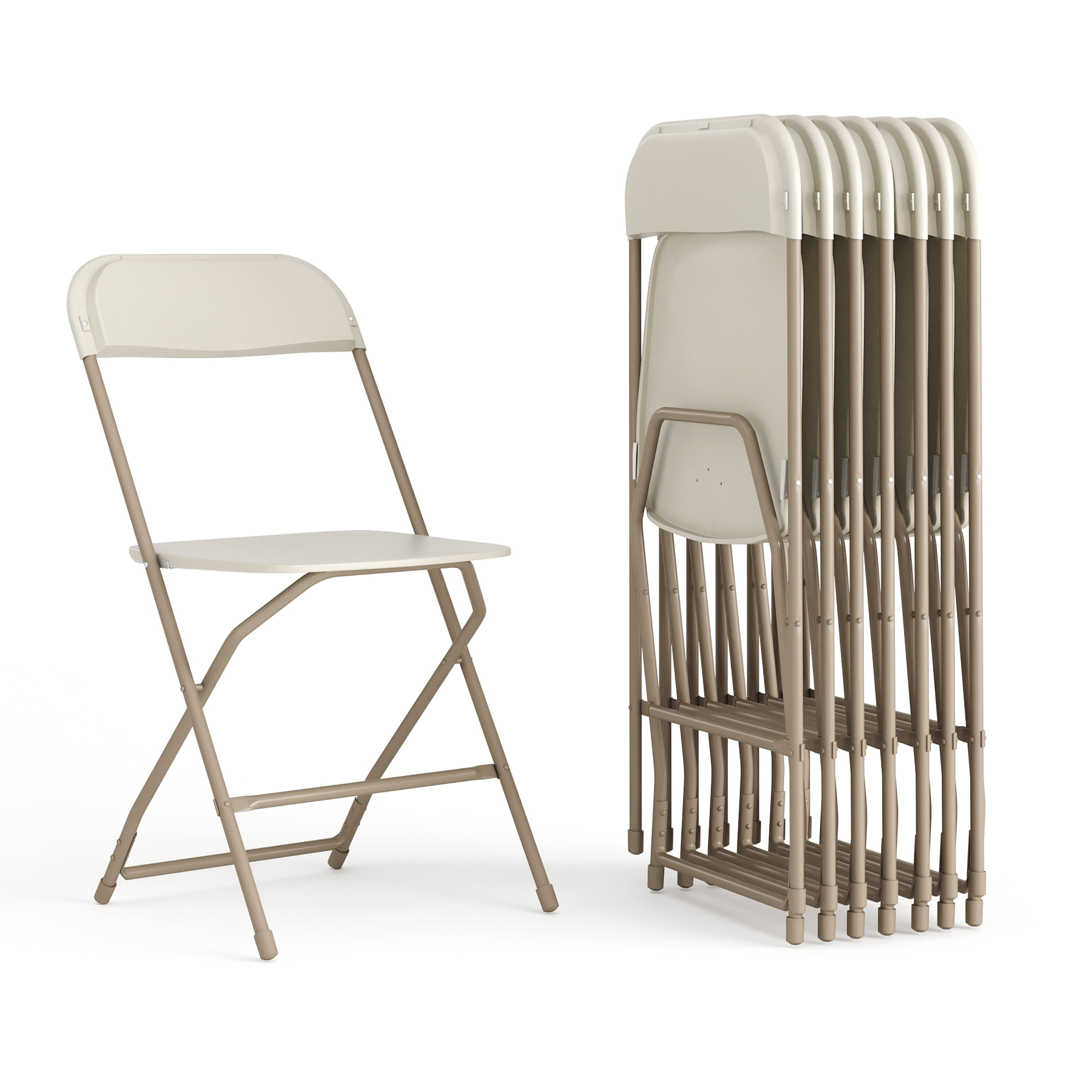 Flash Furniture Hercules Series Plastic Folding Chair Beige - 8 Pack ...