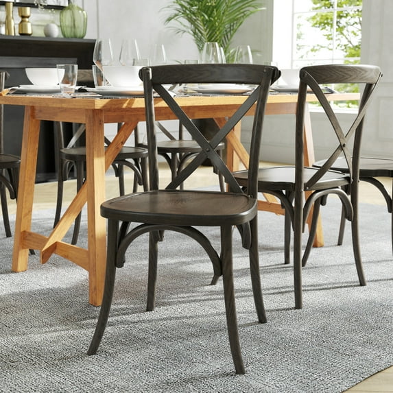 Flash Furniture Hercules Series Stackable Cross Back Wood Chairs, Set ...