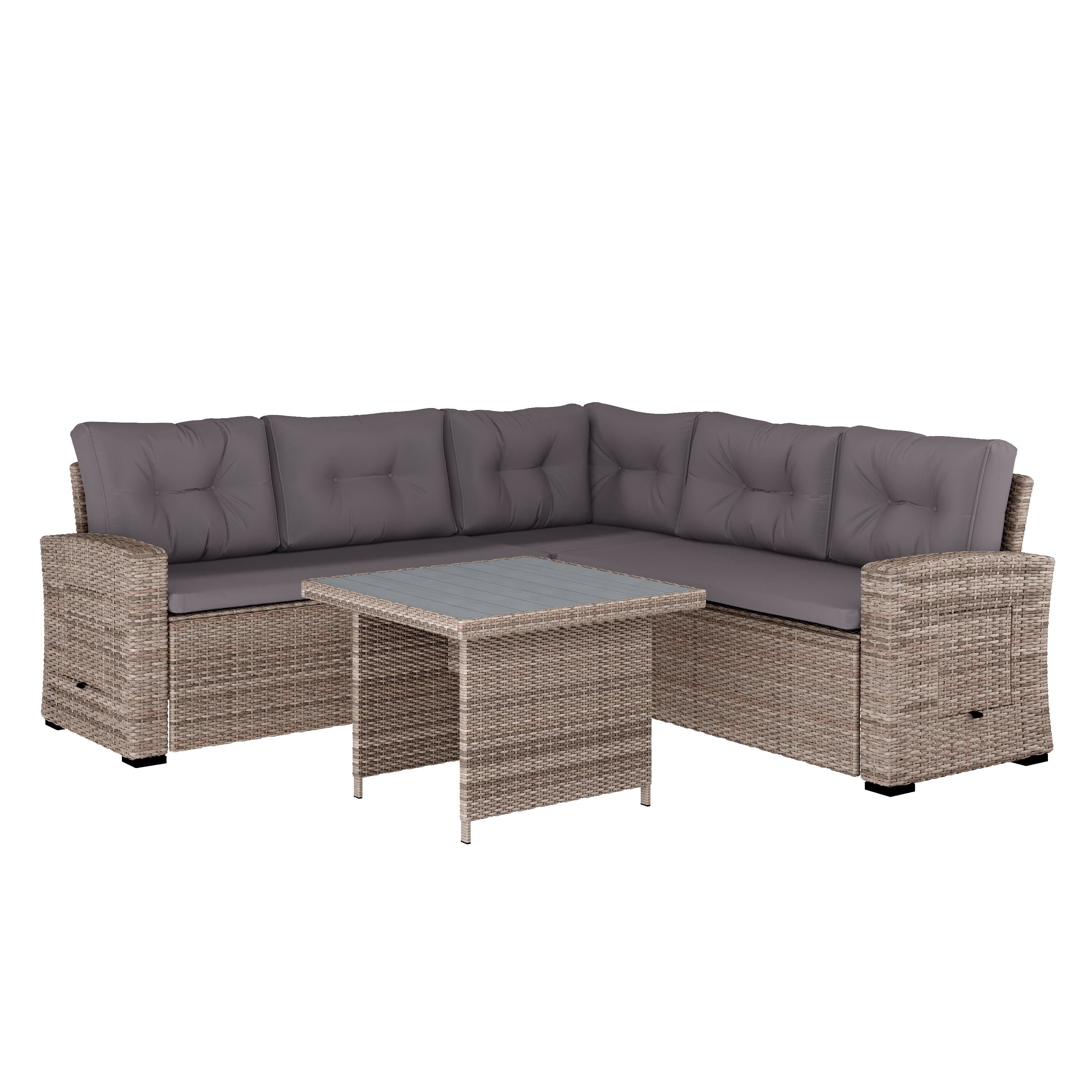 Flash Furniture Huck Indoor/Outdoor Conversation Set with Sofa and ...