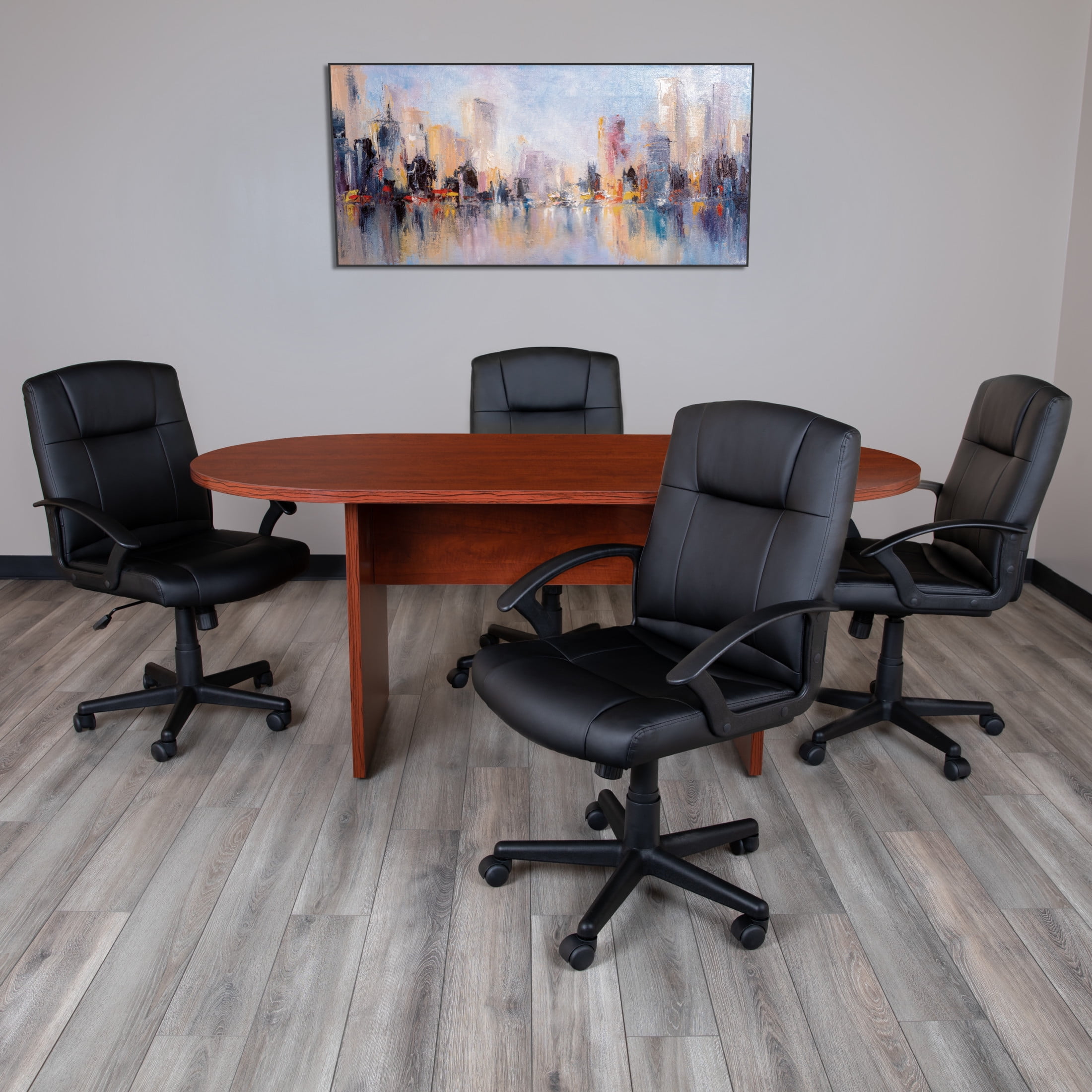 Flash Furniture Jones 6 Foot (72 inch) Oval Conference Table in Cherry ...
