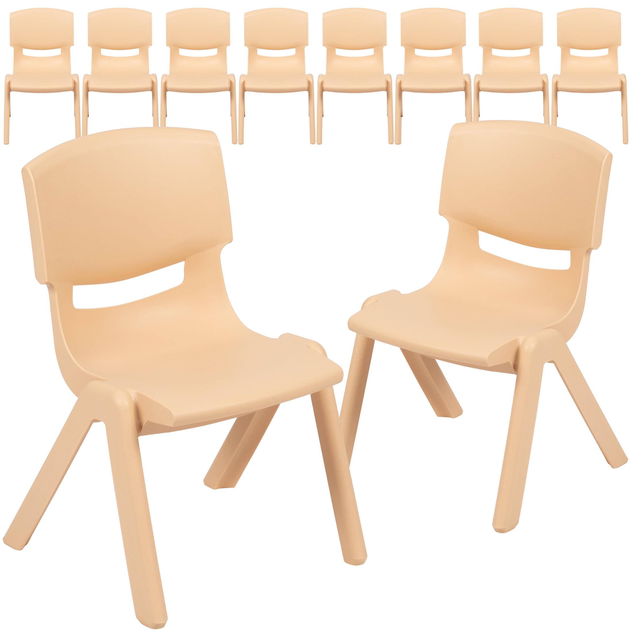 Flash Furniture Kids Plastic Stacking Chair (10 Pack), Natural ...