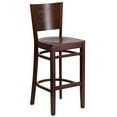 Flash Furniture Lacey Series Solid Back Walnut Wood Restaurant Barstool ...