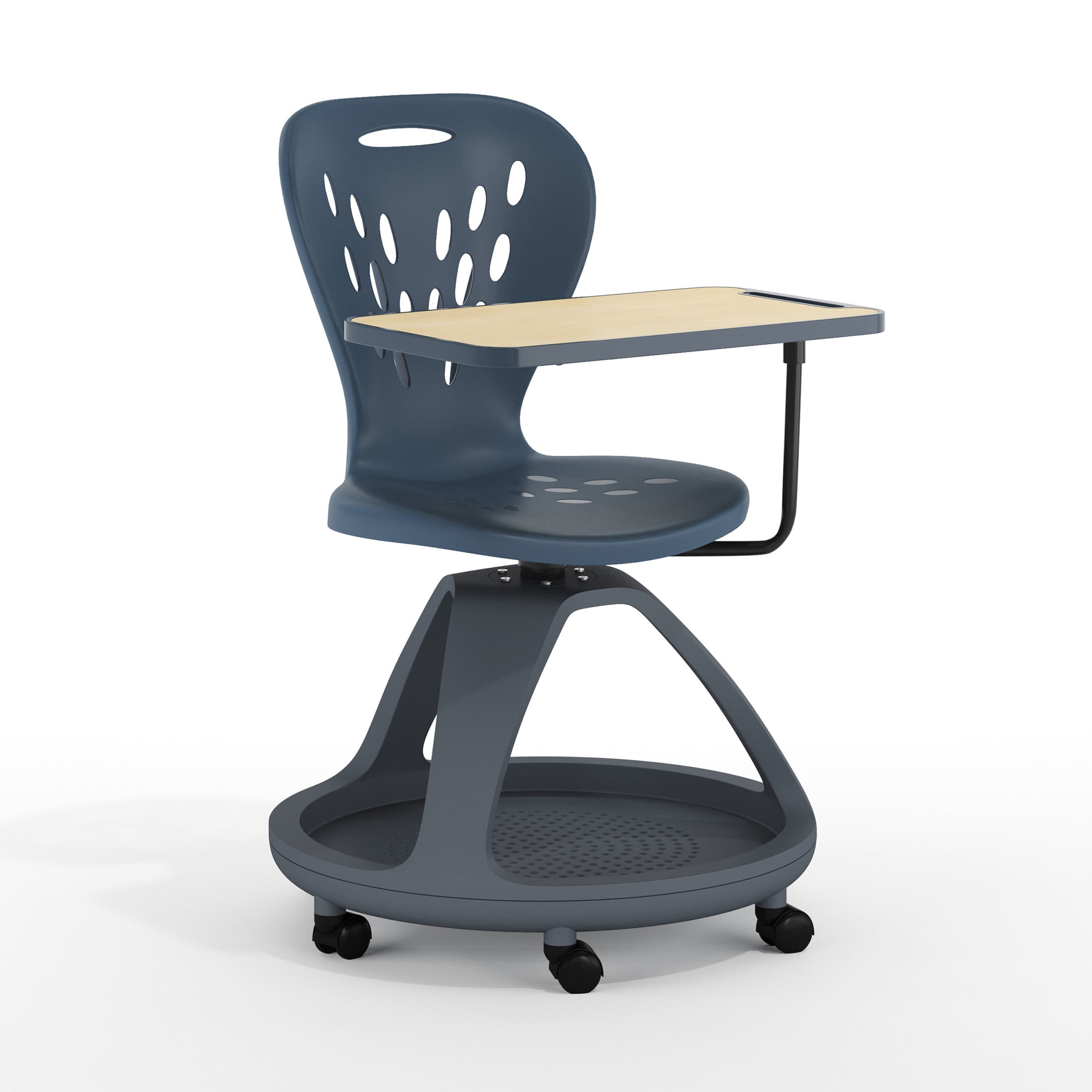 Flash Furniture Laikyn Dark Gray Mobile Desk Chair, 360 Degree Tablet ...