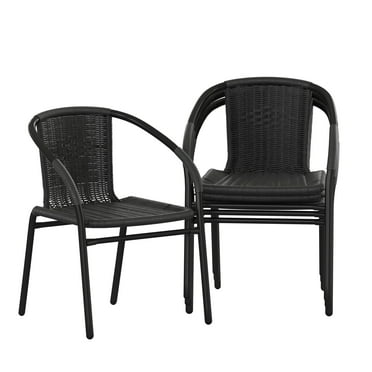 Outdoor Wicker Stackable Chairs, Set of 2, Grey - Walmart.com