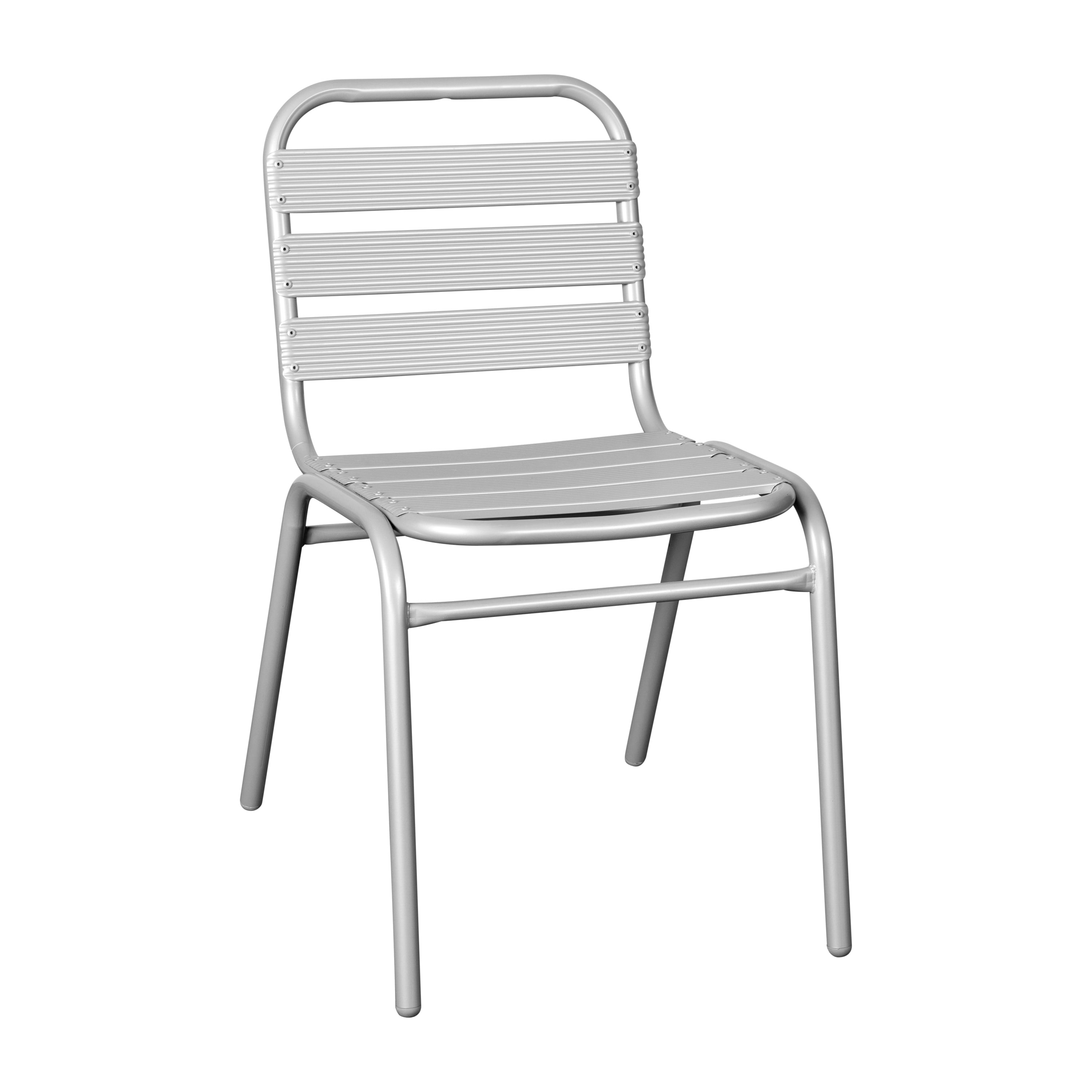 Flash Furniture Lila Commercial Silver Metal Indoor-Outdoor Restaurant ...