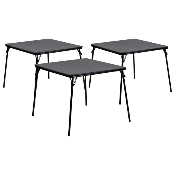 Flash Furniture Madelyn Black Folding Card Table - Lightweight Portable ...