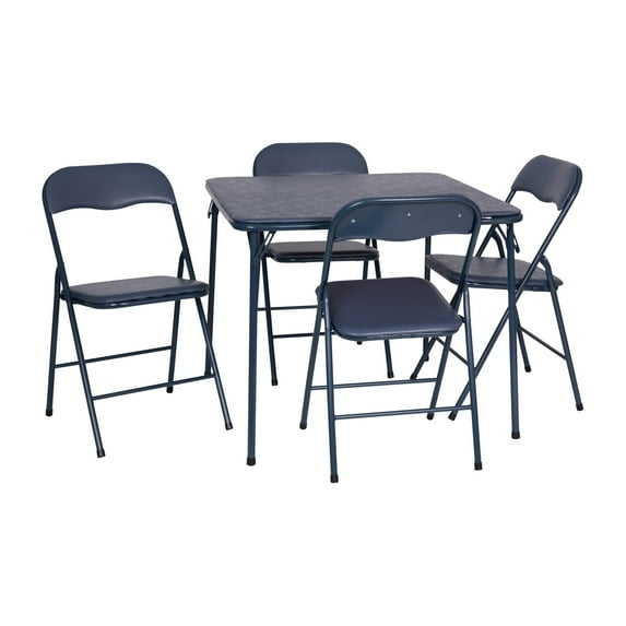 Flash Furniture Madison 5-Piece Vinyl Folding Card Table and Chairs Set ...